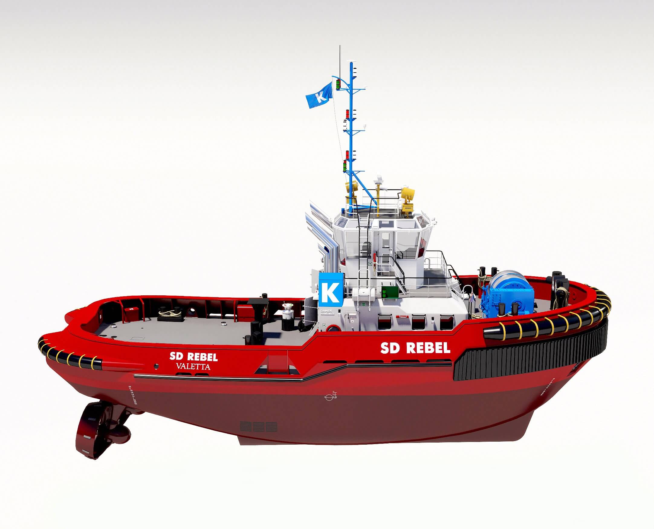 Tugboat ASD 2810 Red - 3D Model by IgorYerm