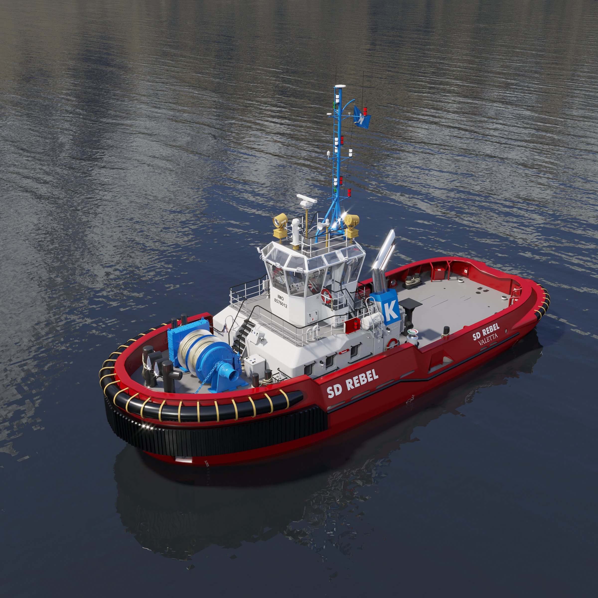 Tugboat ASD 2810 Red - 3D Model by IgorYerm
