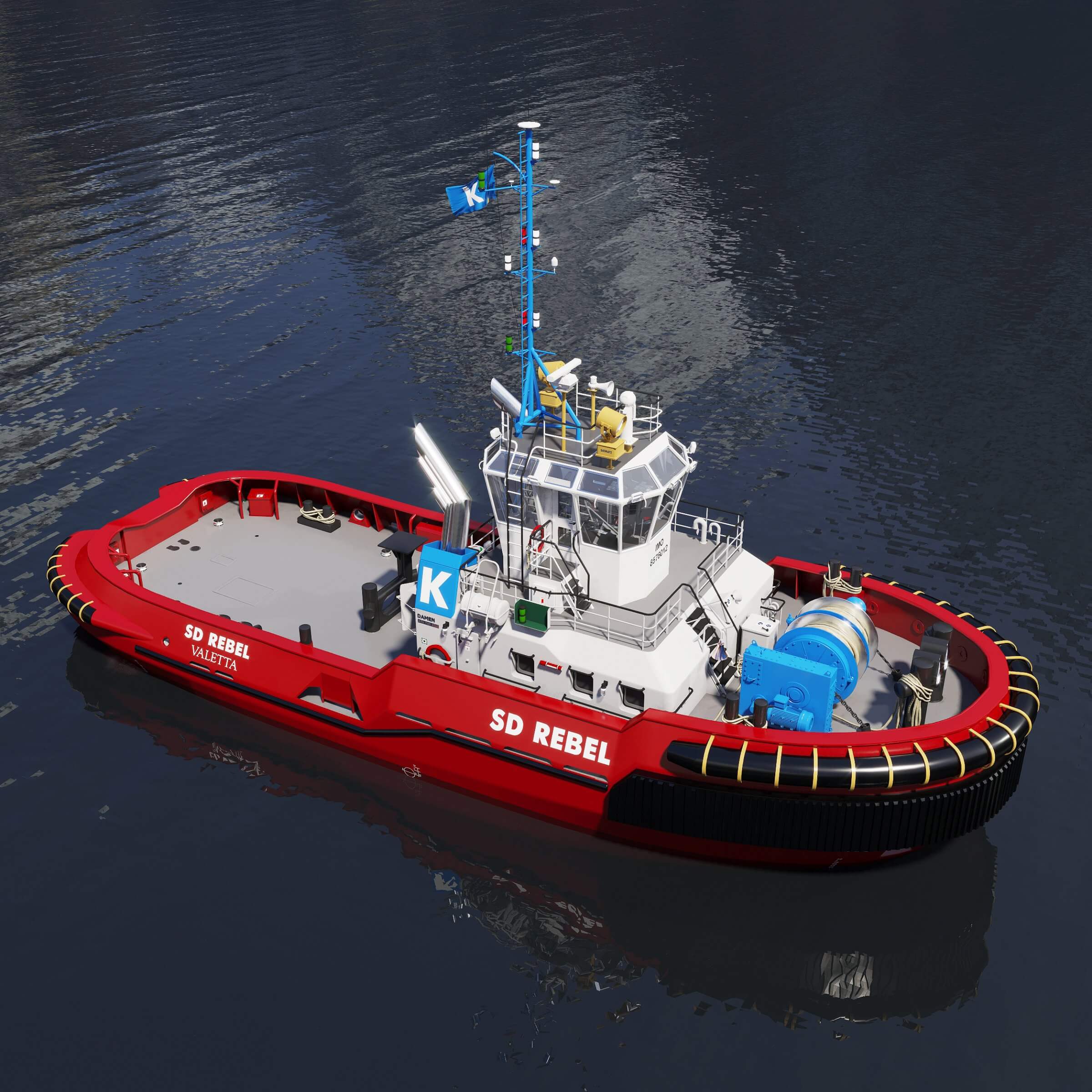 Tugboat ASD 2810 Red - 3D Model by IgorYerm