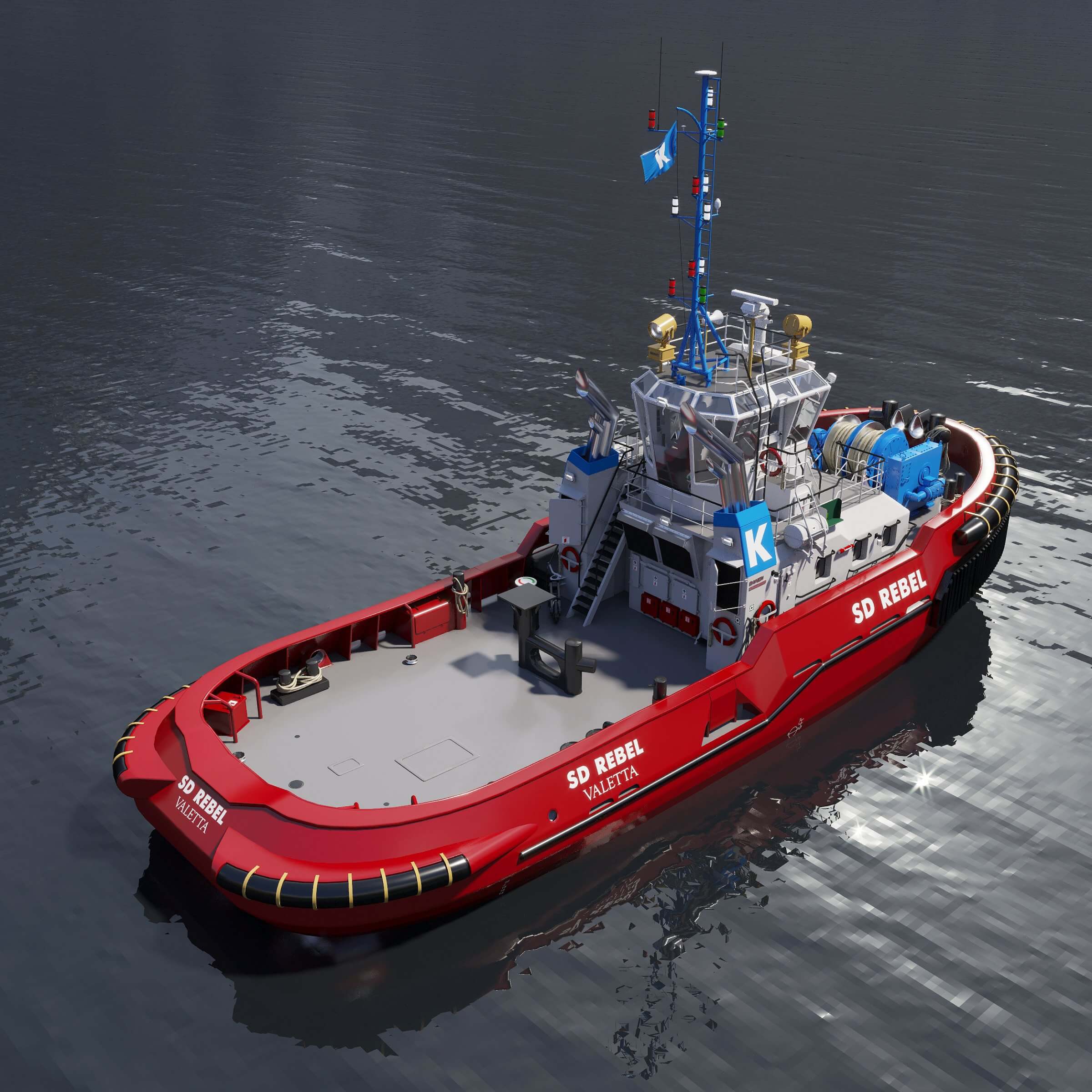 Tugboat ASD 2810 Red - 3D Model by IgorYerm