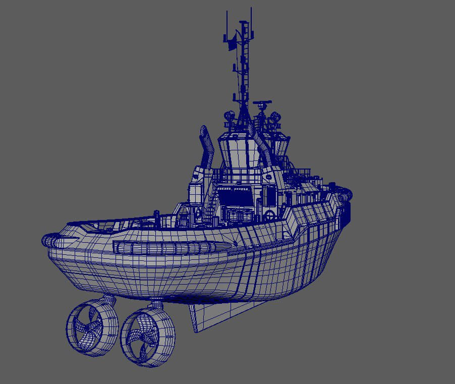 Tugboat ASD 2810 Red - 3D Model by IgorYerm