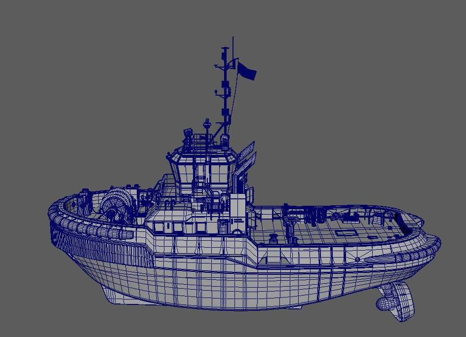 Tugboat ASD 2810 Red - 3D Model by IgorYerm