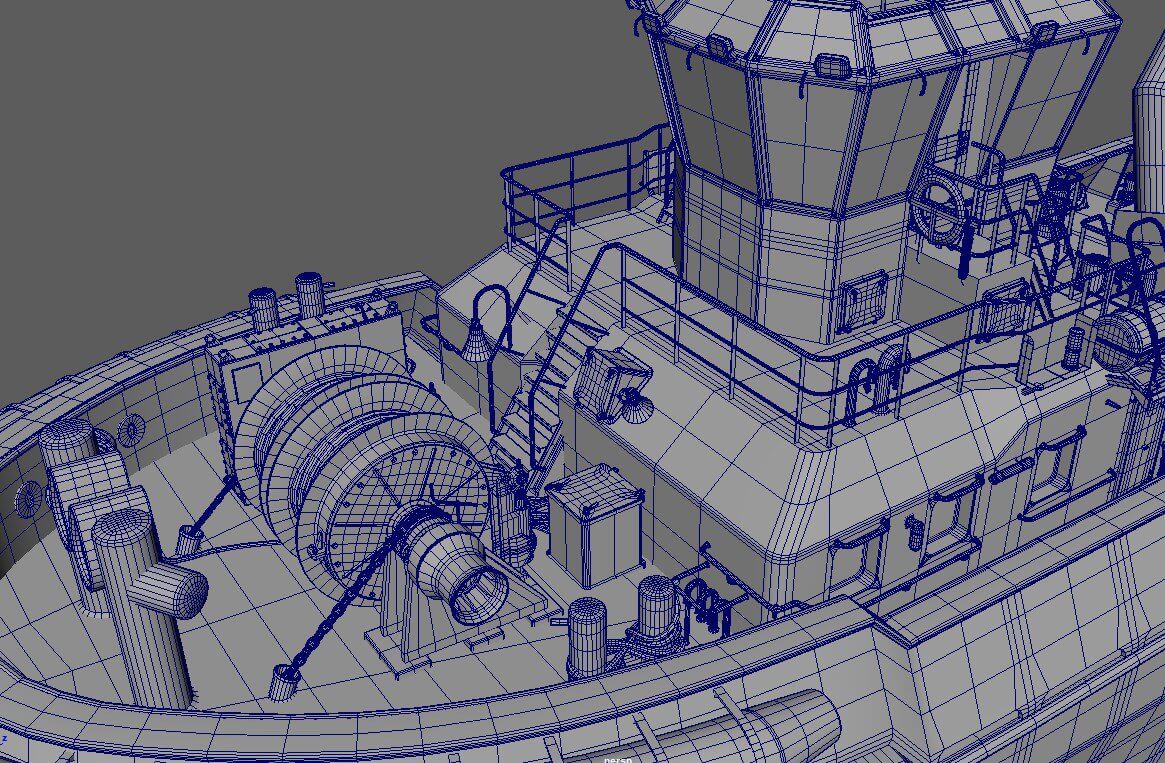 Tugboat ASD 2810 Red - 3D Model by IgorYerm