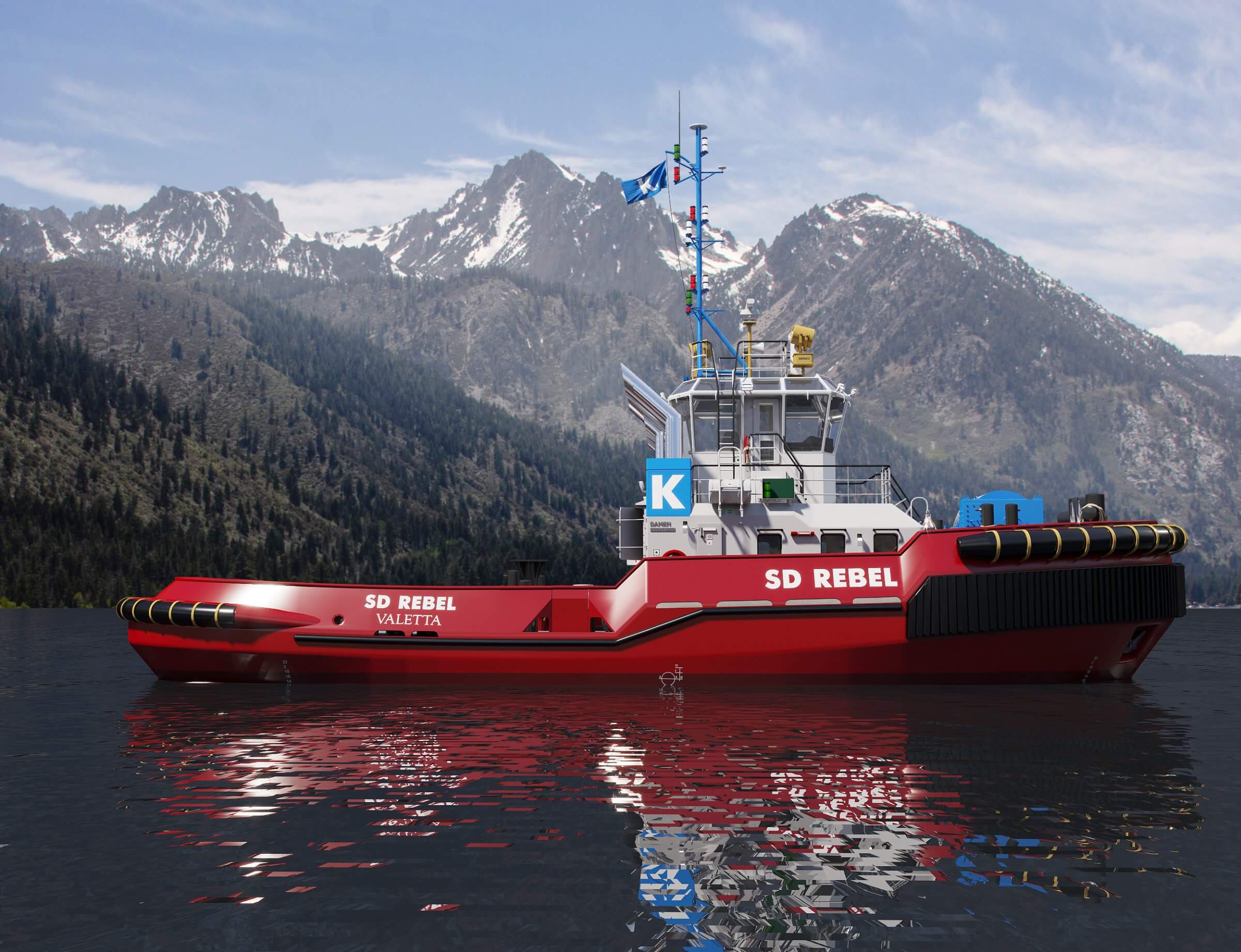 Tugboat ASD 2810 Red - 3D Model by IgorYerm