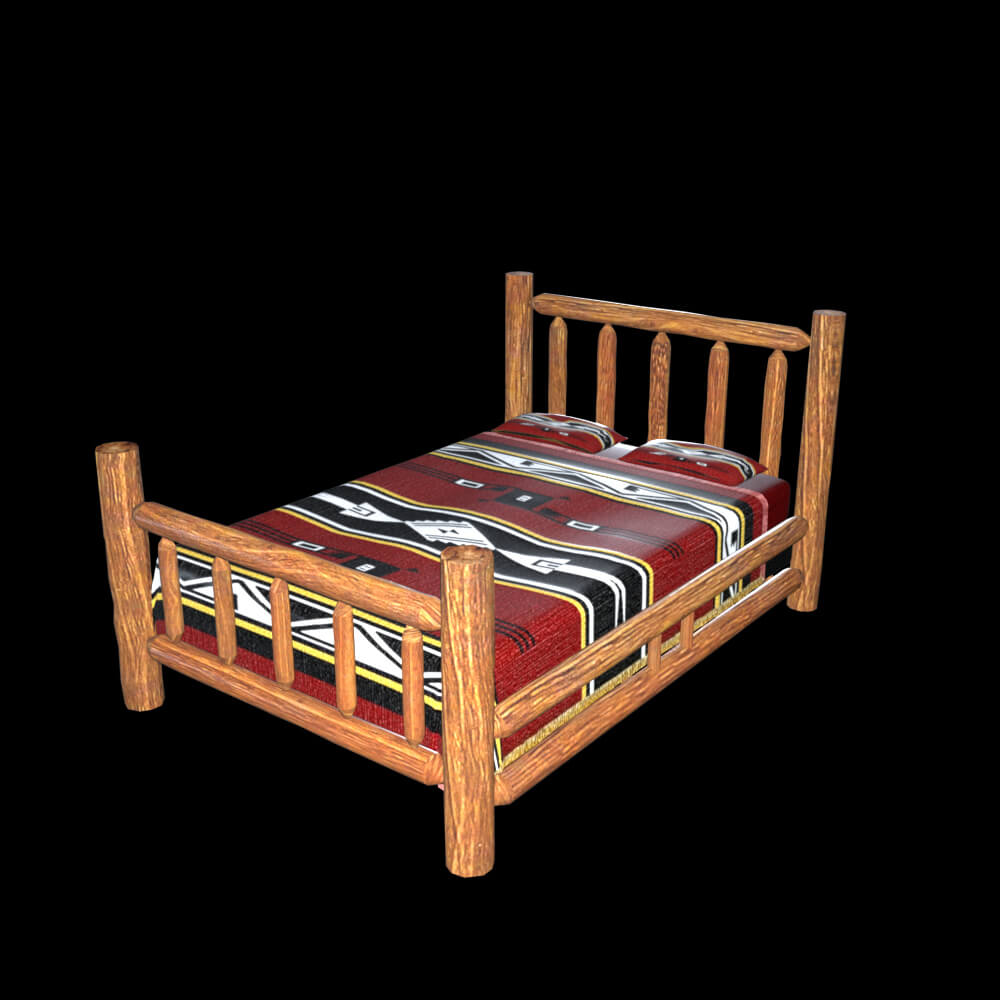 Log Cabin Bed - 3D Model by IHSupplies