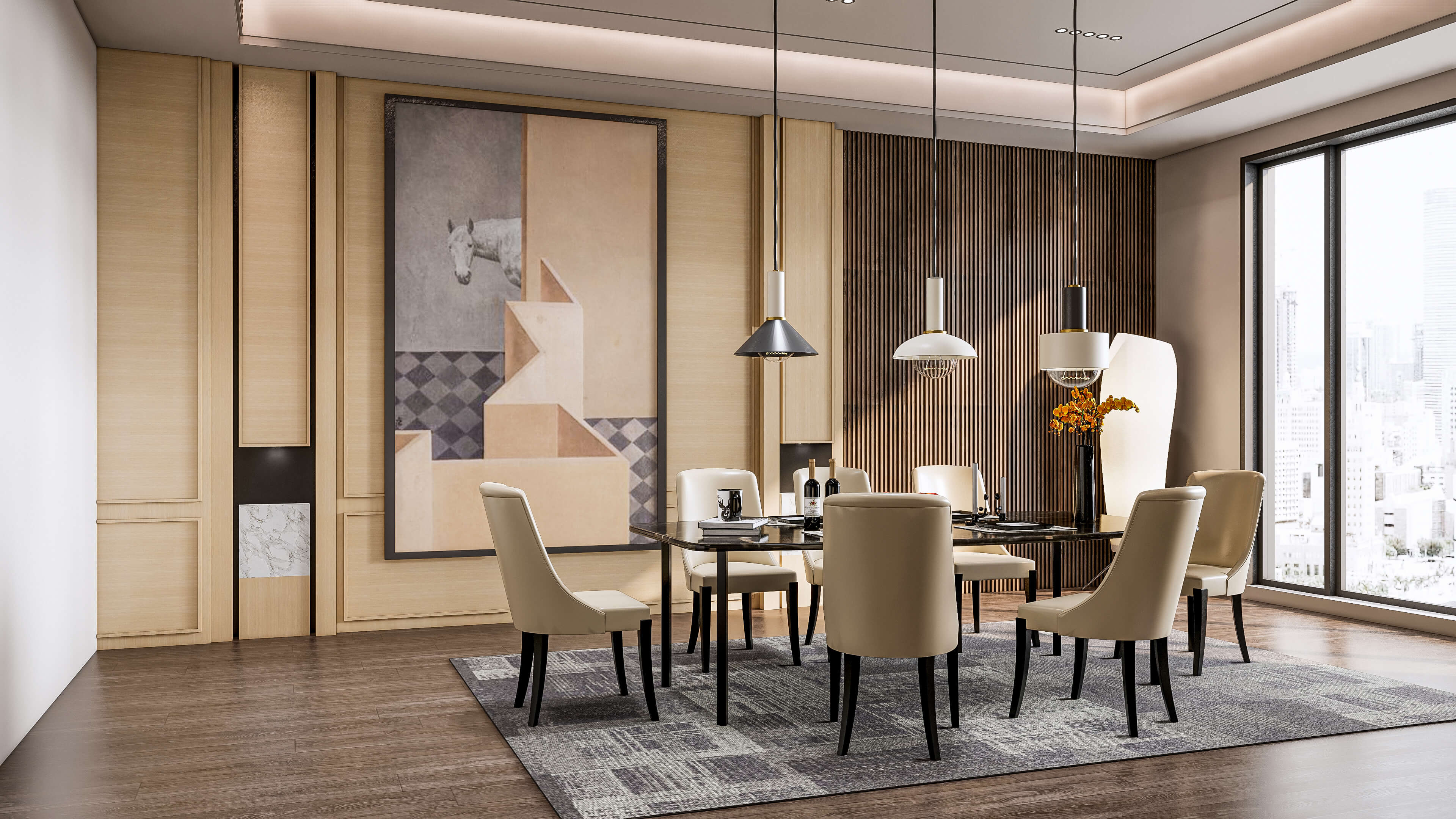 Dining Room Interior 15 - 3D Model by IID Studio