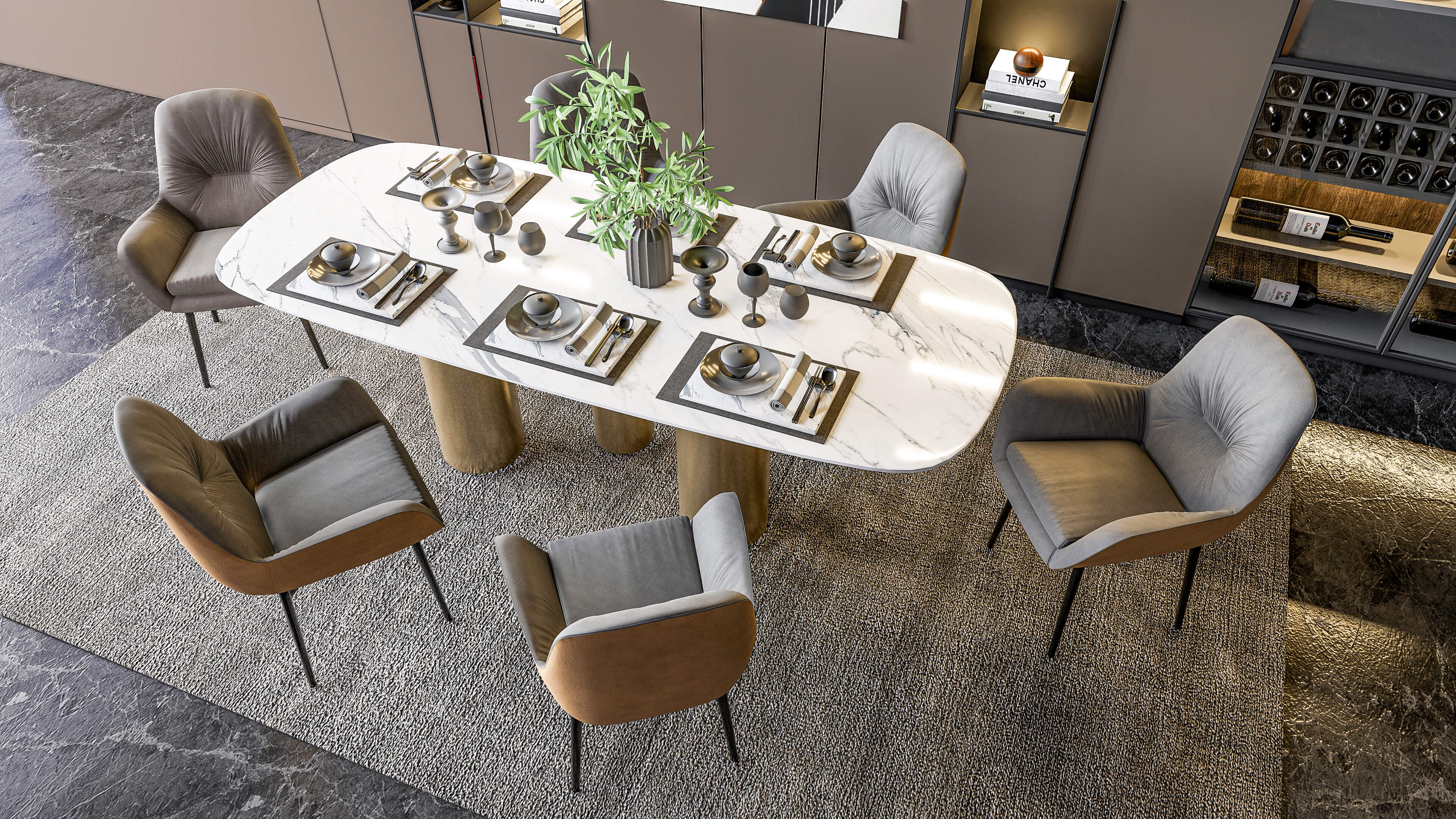 Dining Room Interior 18 - 3D Model by IID Studio