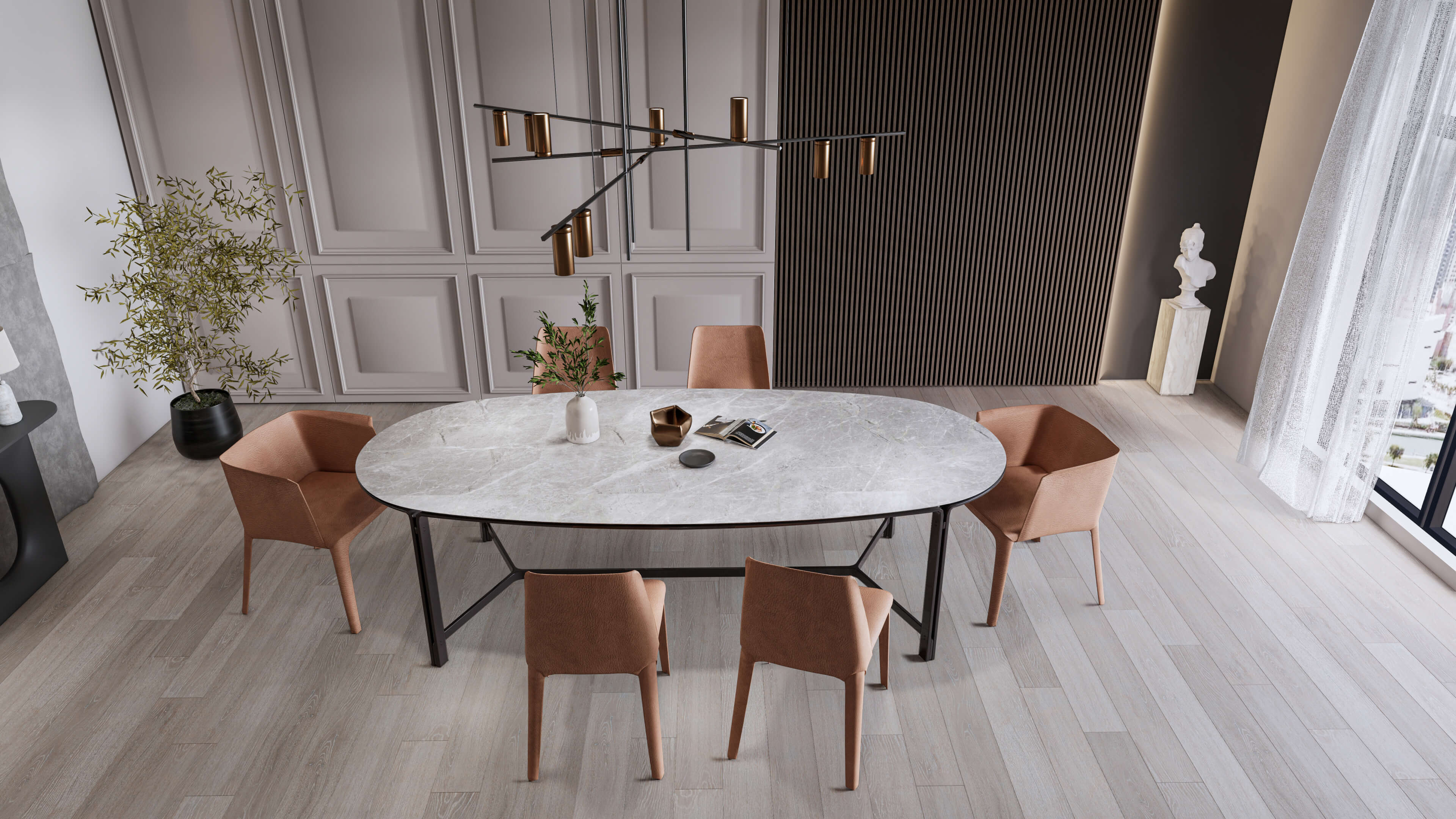 Dining Room Interior Dining Wall Dining Table Full Scene - 3D Model by ...