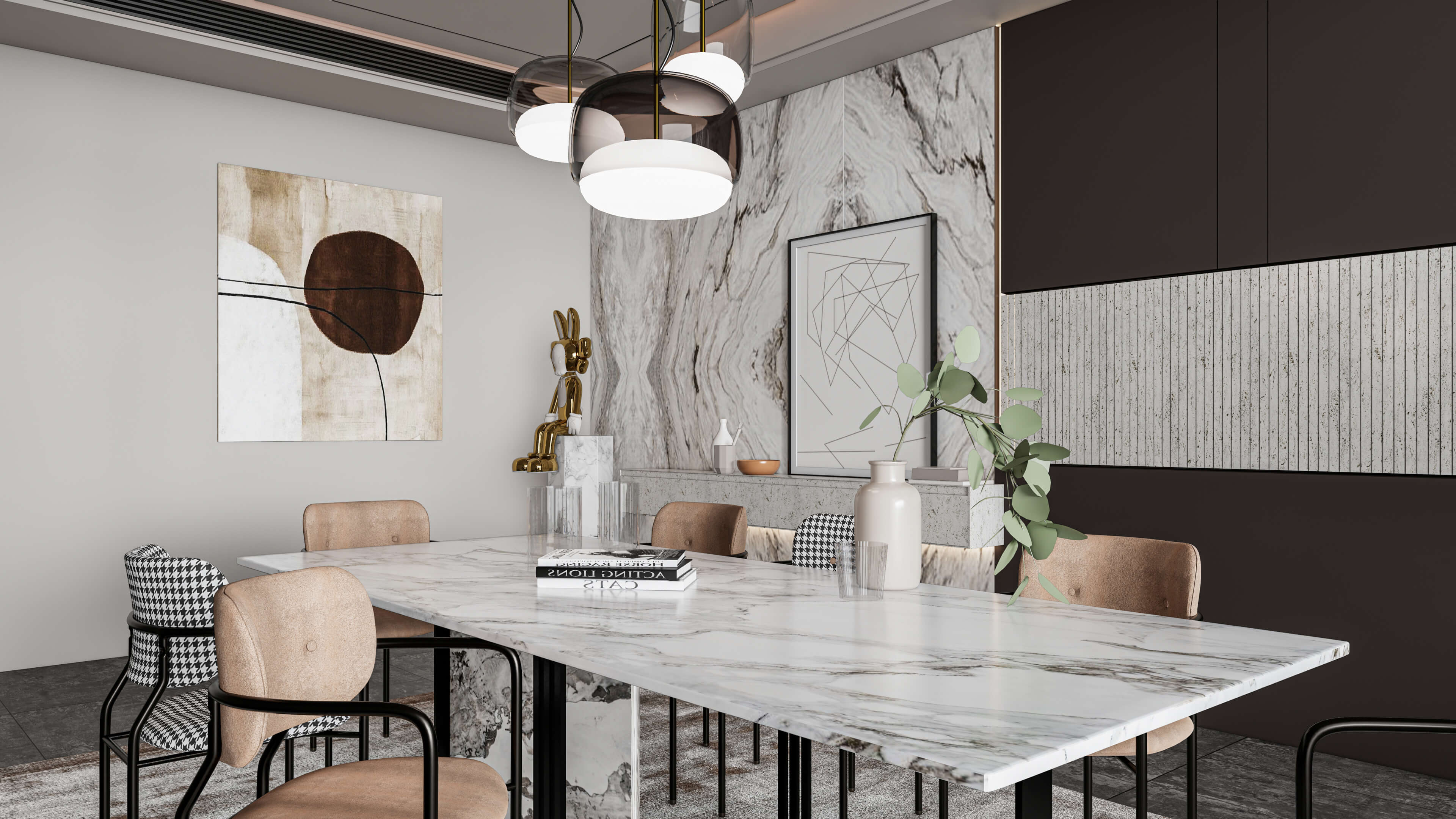 Dining Room Interior Dining Wall Dining Table Full Scene - 3D Model by ...