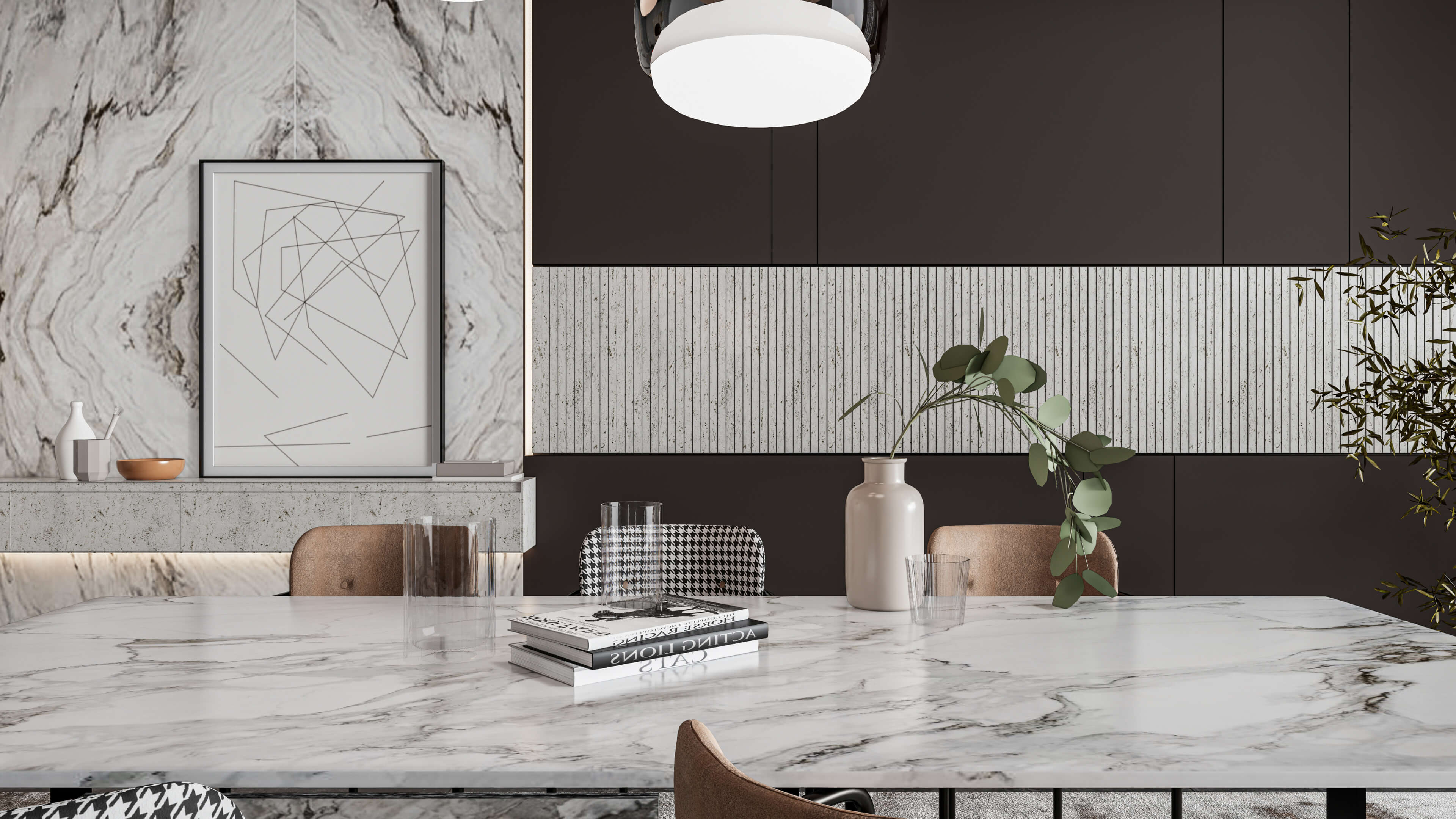 Dining Room Interior Dining Wall Dining Table Full Scene - 3D Model by ...