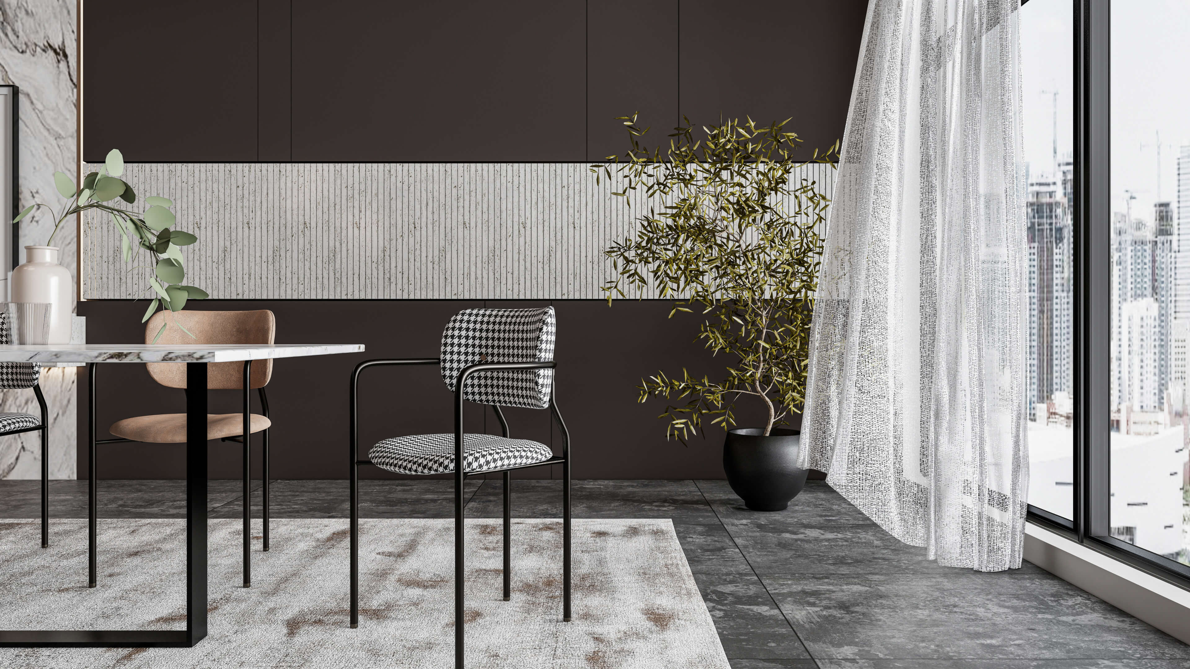 Dining Room Interior Dining Wall Dining Table Full Scene - 3D Model by ...