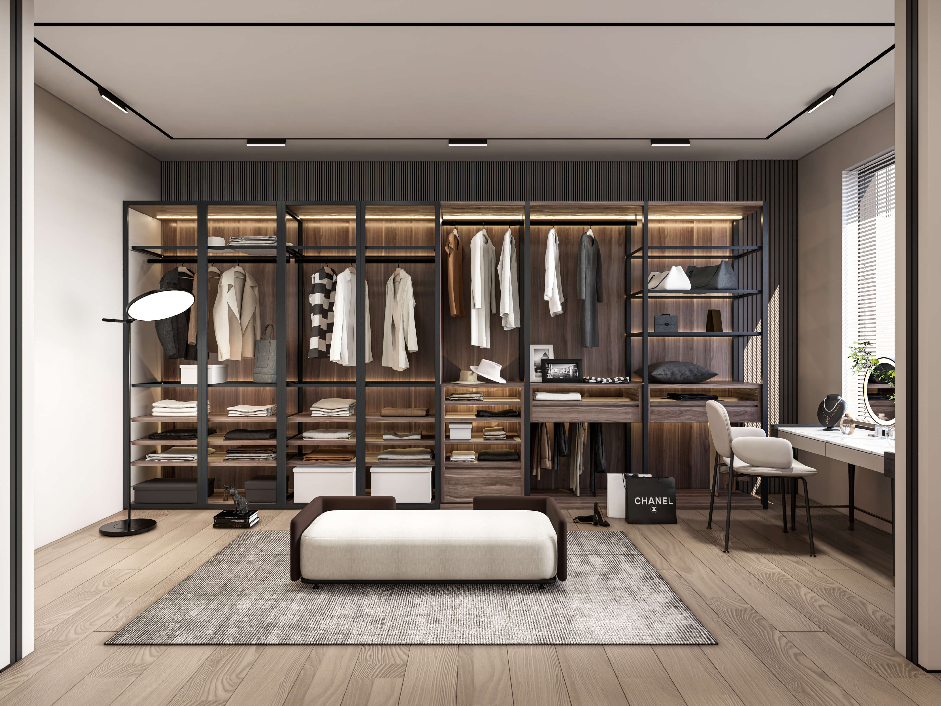 Dressing Room Wardrobe Closet Full Scene - 3D Model by IID Studio