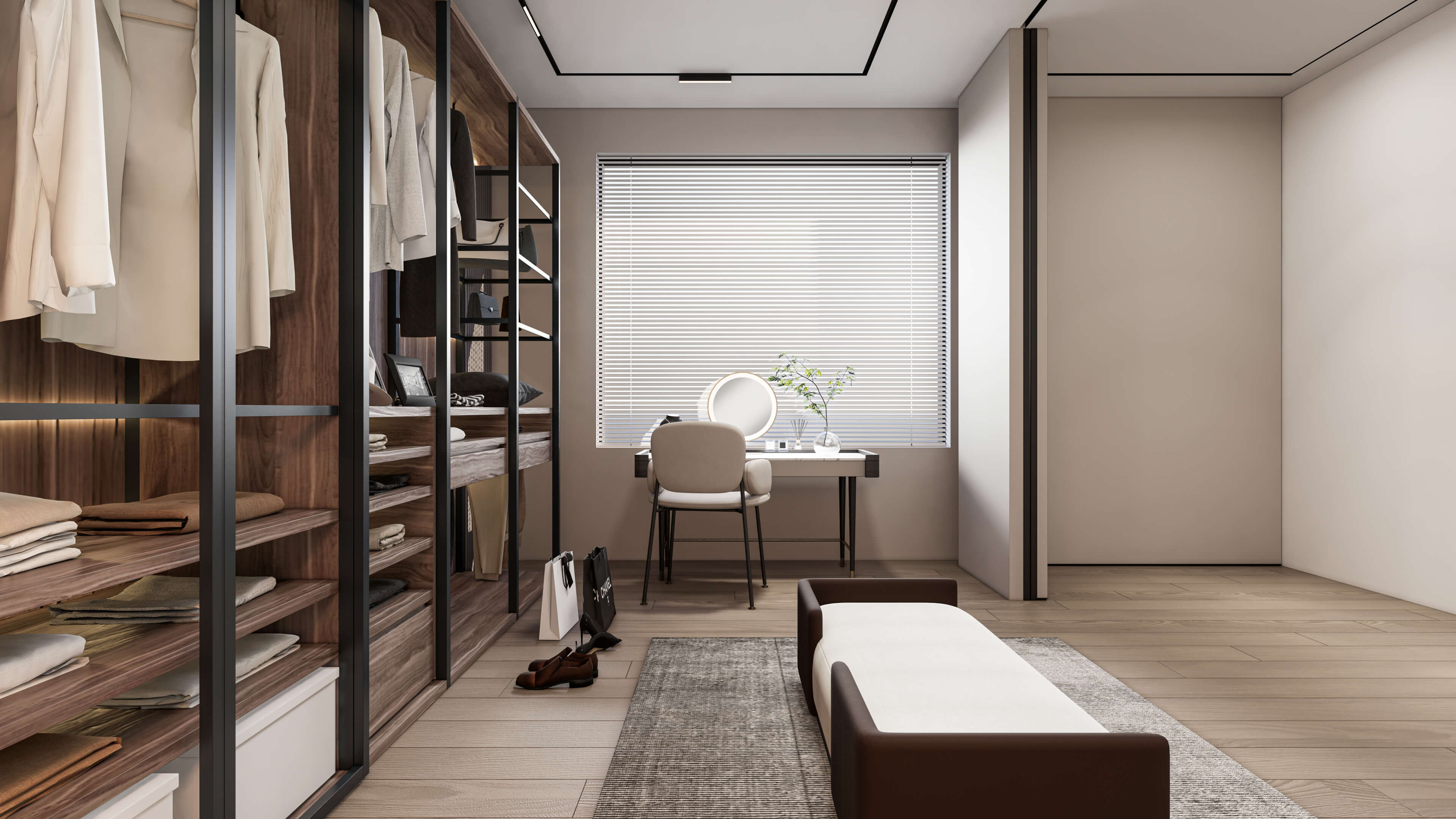 Dressing Room Wardrobe Closet Full Scene - 3D Model by IID Studio