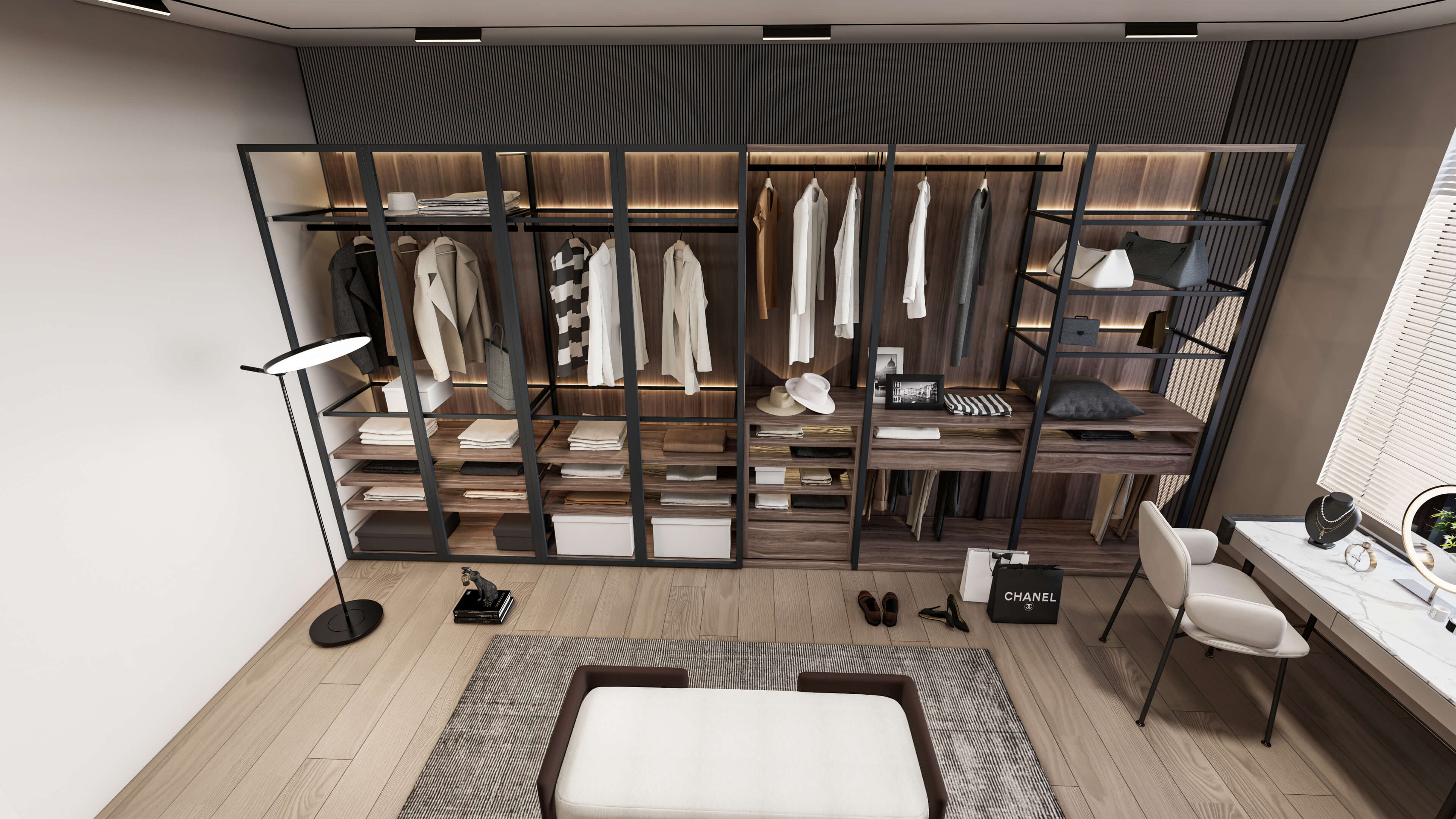 Dressing Room Wardrobe Closet Full Scene - 3D Model by IID Studio