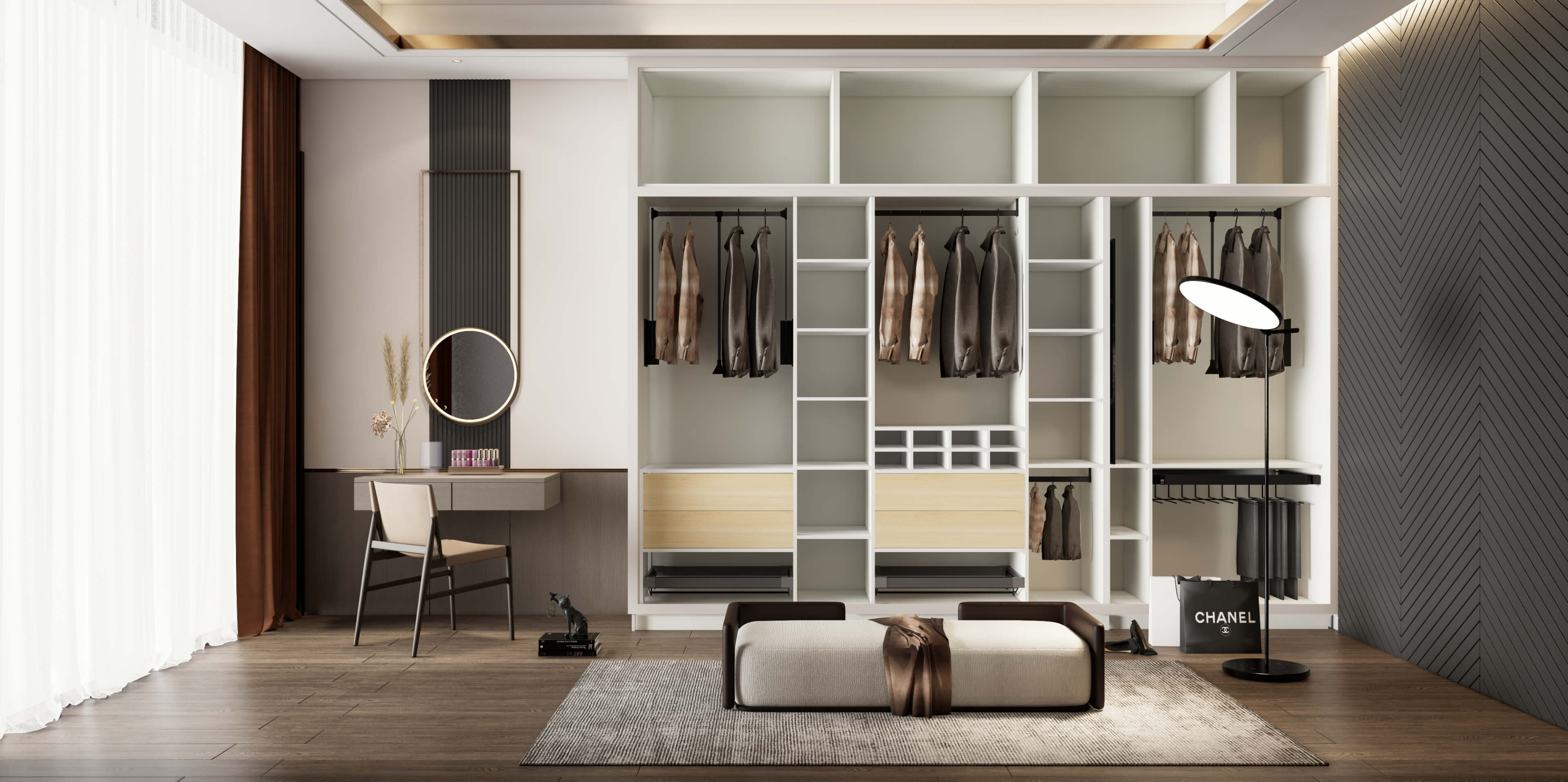 Dressing Room Wardrobe Closet Full Scene - 3D Model by IID Studio