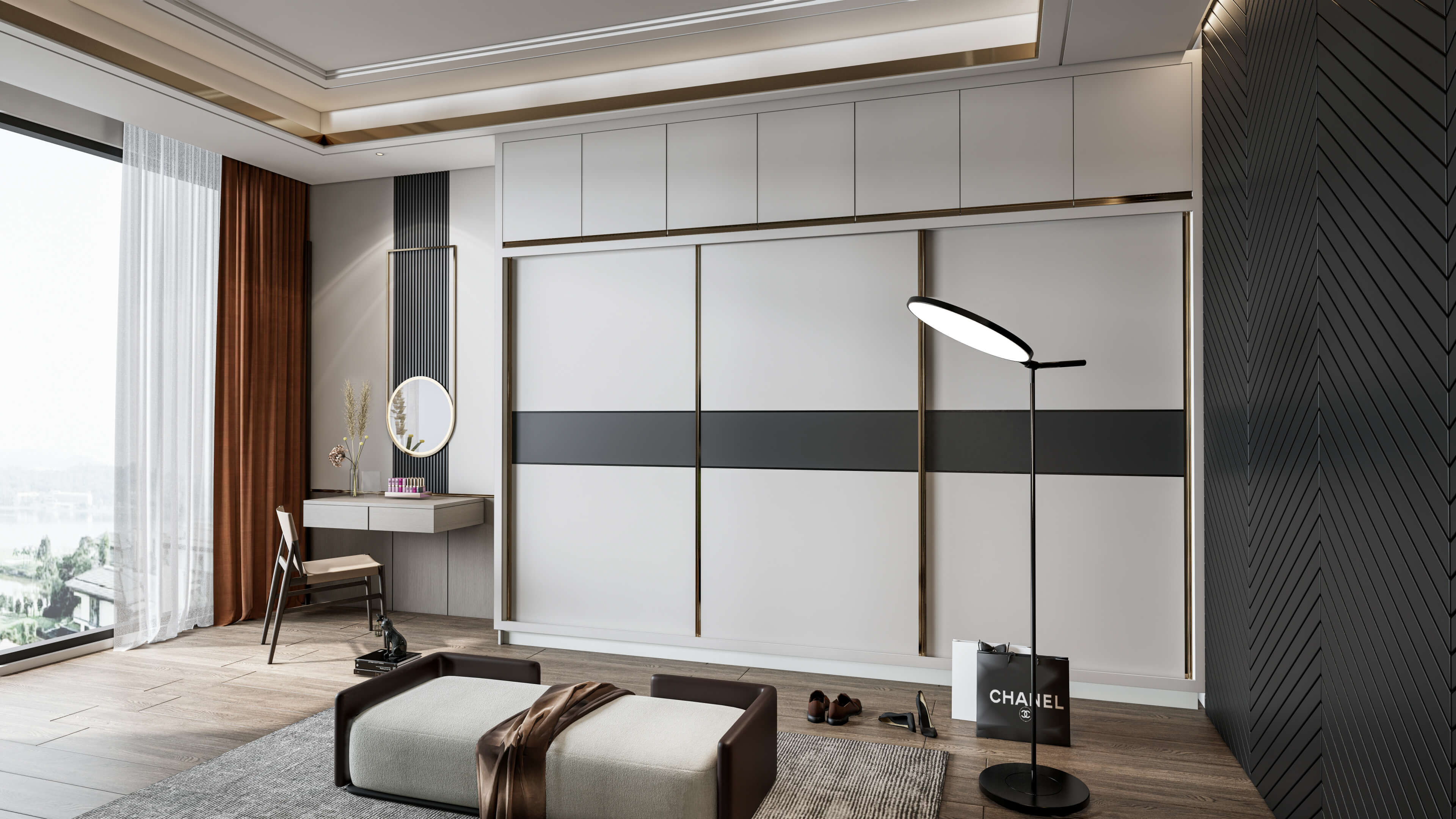 Dressing Room Wardrobe Closet Full Scene - 3D Model by IID Studio