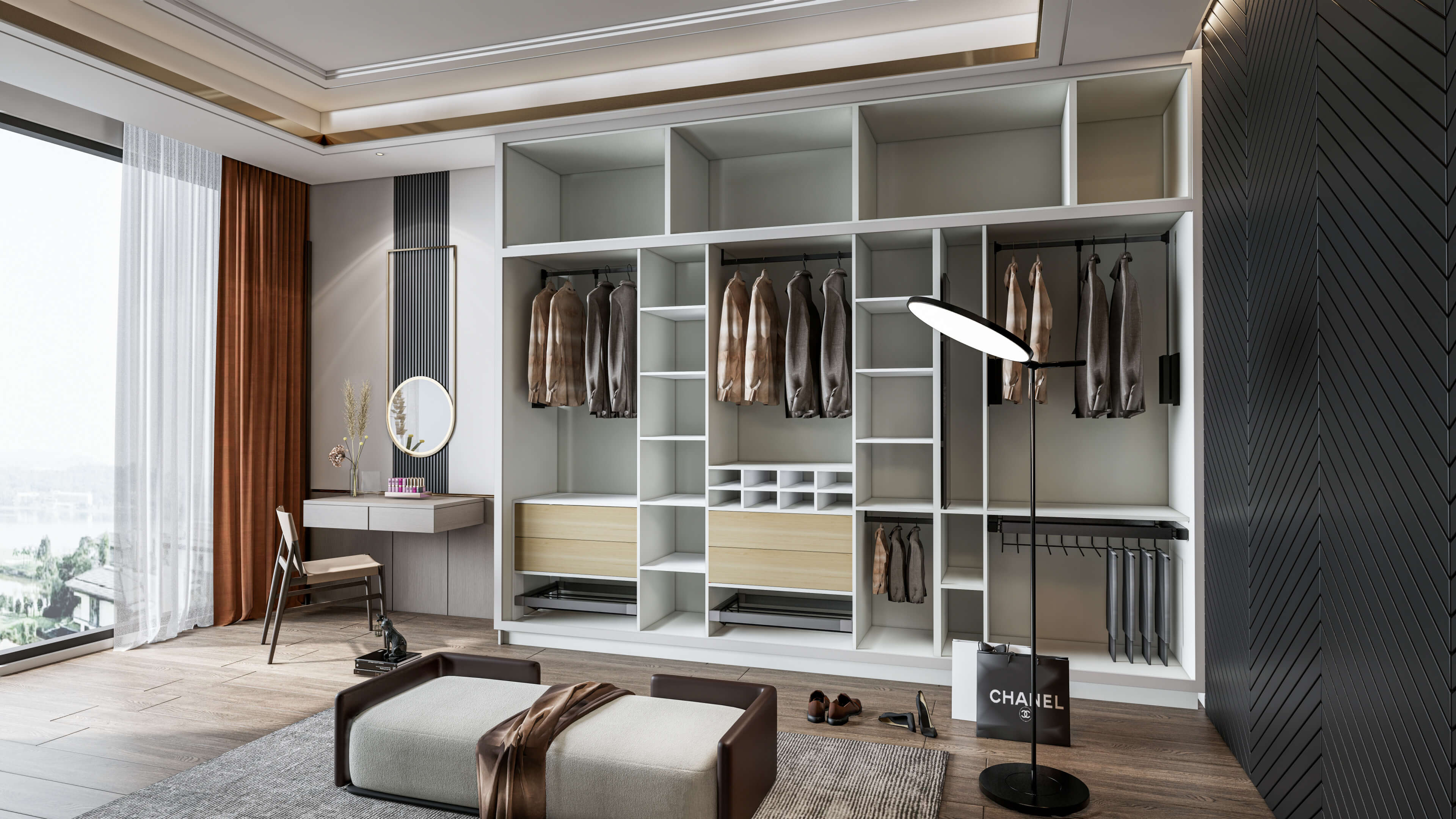 Dressing Room Wardrobe Closet Full Scene - 3D Model by IID Studio