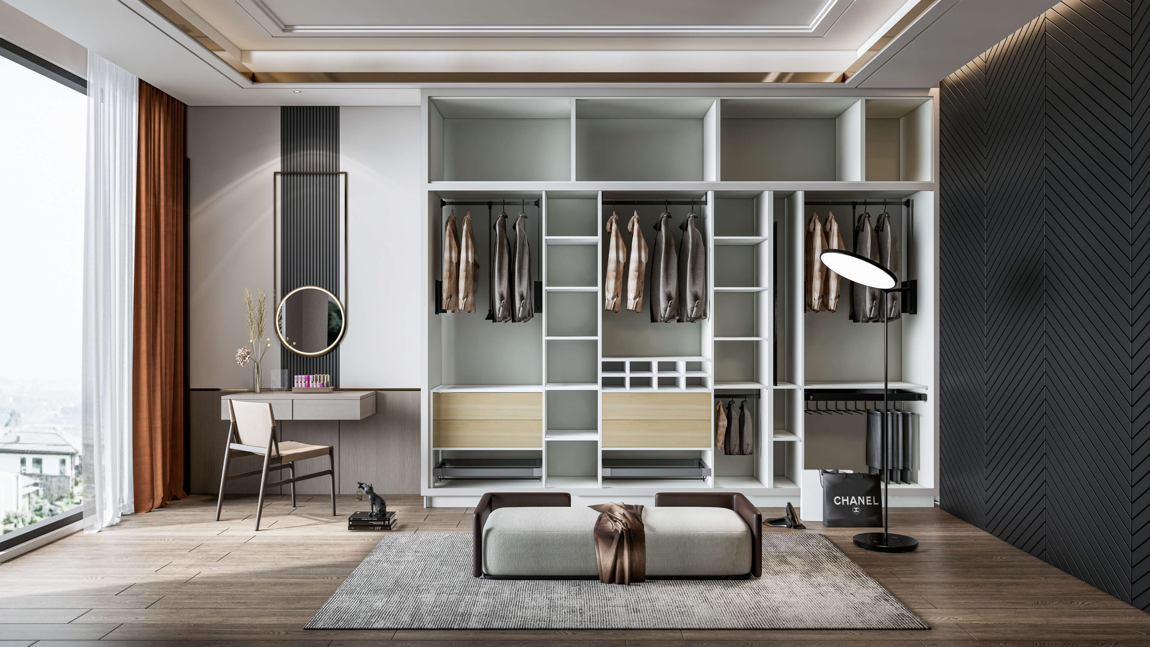 Dressing Room Wardrobe Closet Full Scene - 3D Model by IID Studio