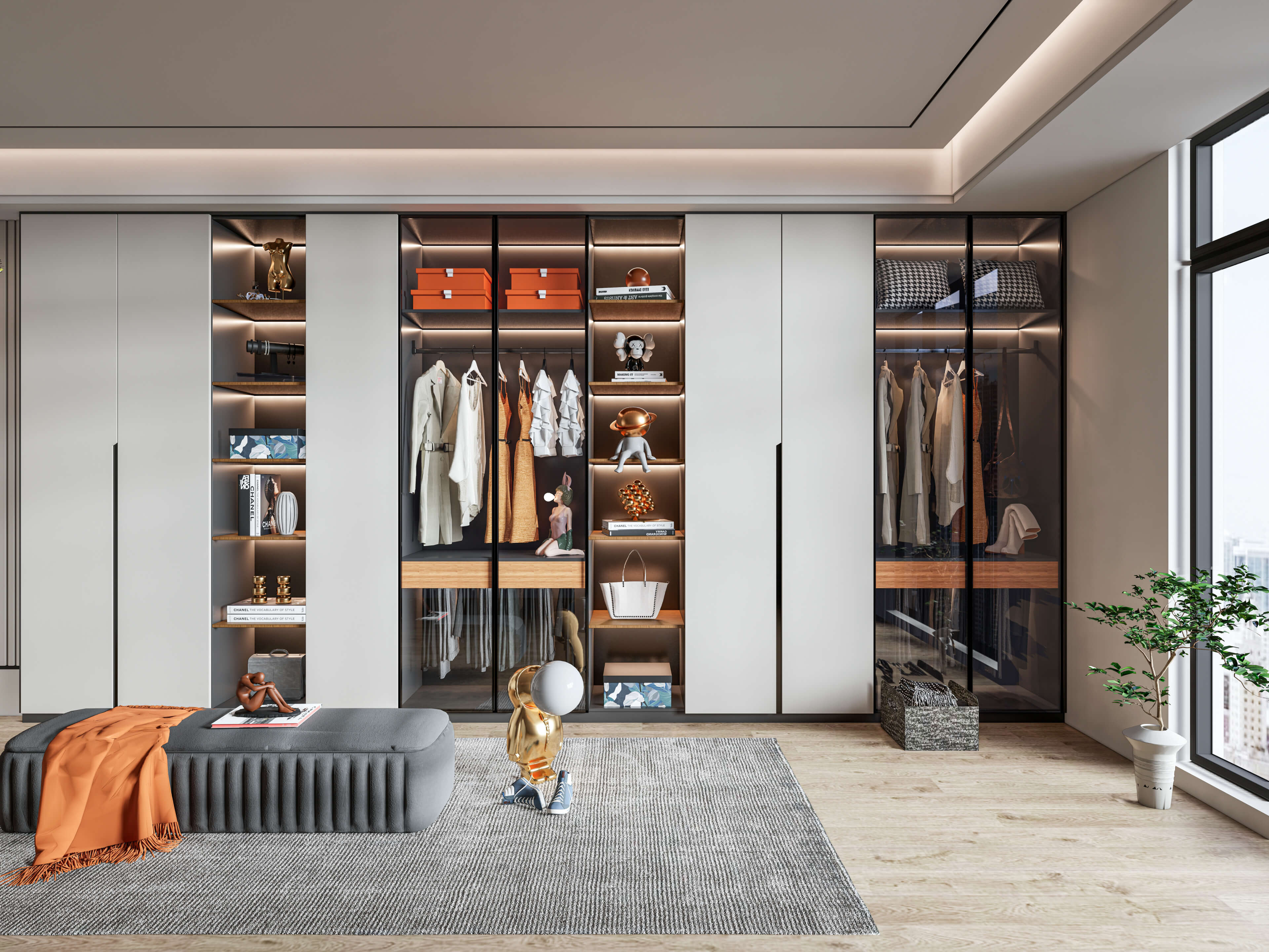 Dressing Room Wardrobe Closet Full Scene - 3D Model by IID Studio