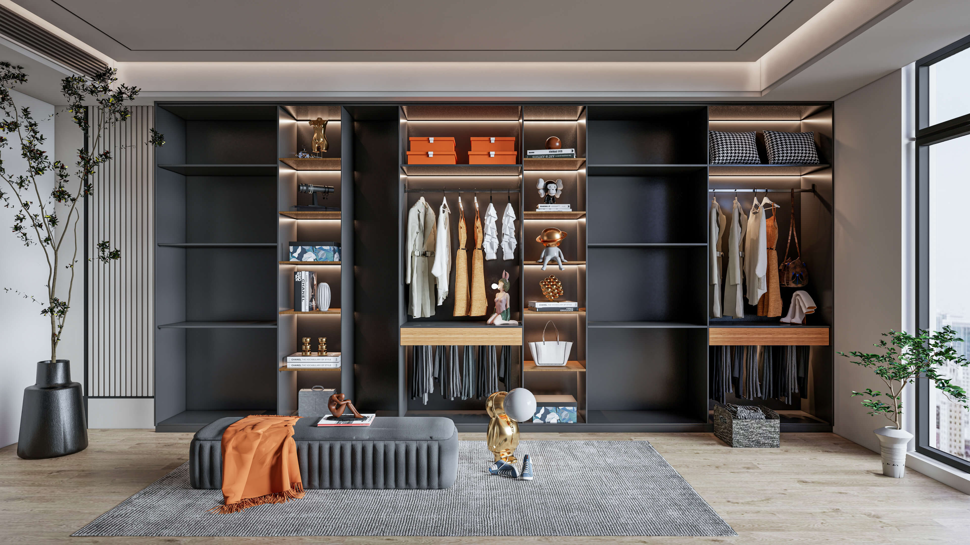 Dressing Room Wardrobe Closet Full Scene - 3D Model by IID Studio