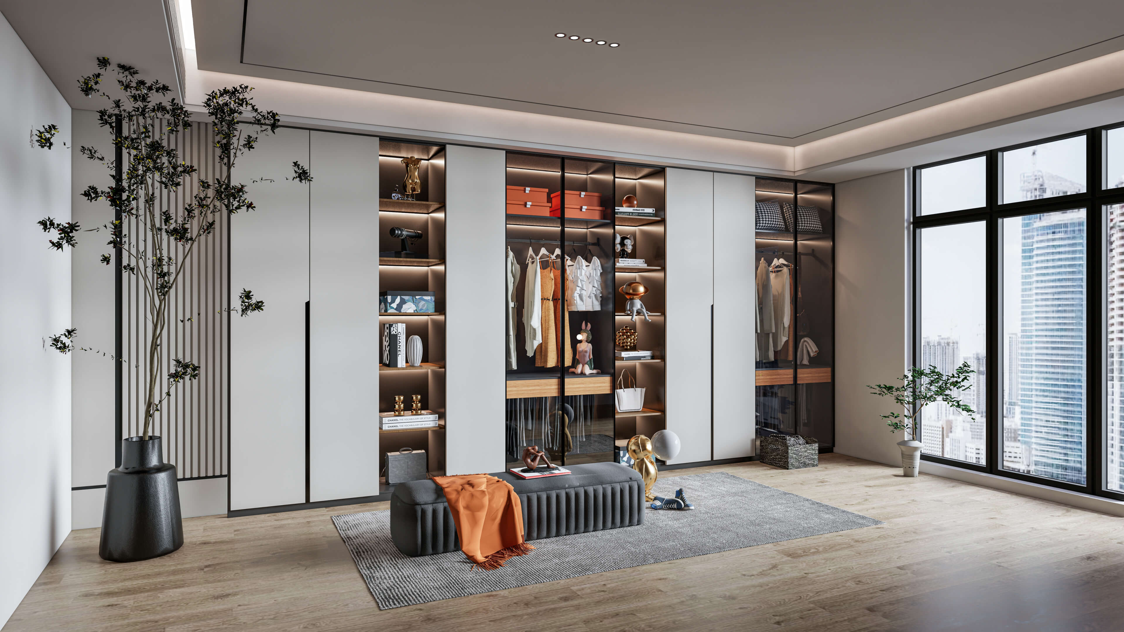 Dressing Room Wardrobe Closet Full Scene - 3D Model by IID Studio