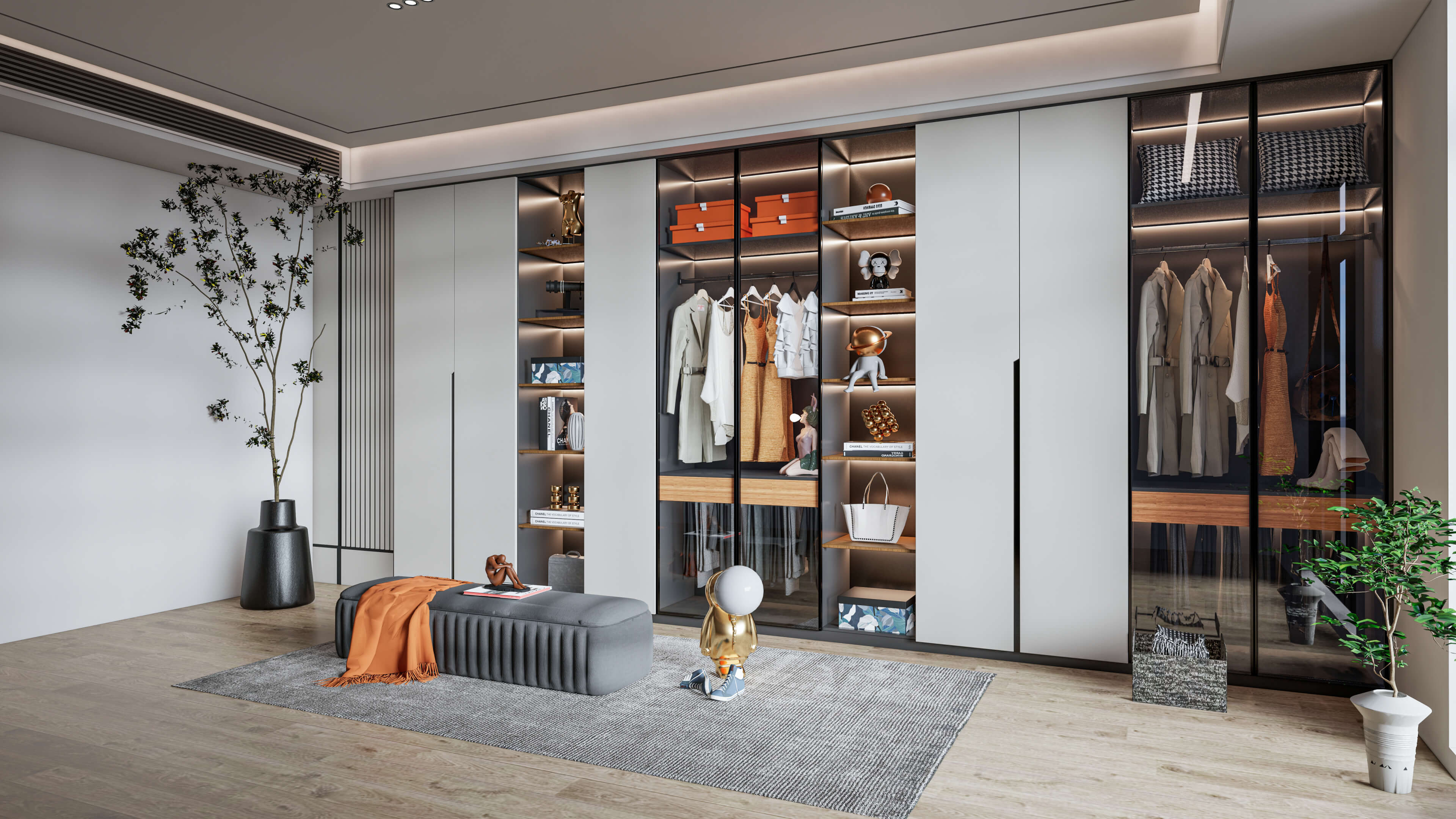 Dressing Room Wardrobe Closet Full Scene - 3D Model by IID Studio
