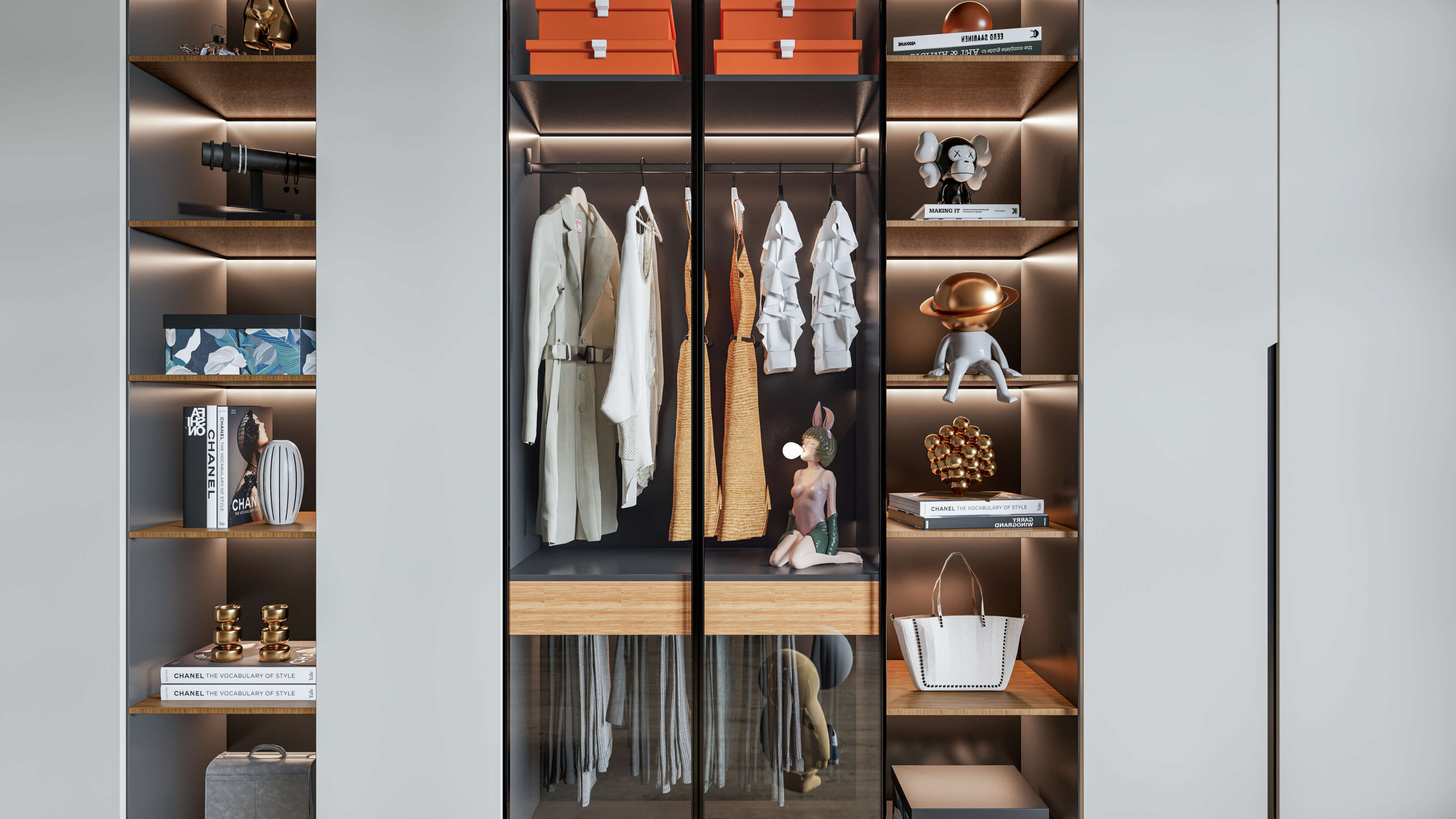 Dressing Room Wardrobe Closet Full Scene - 3D Model by IID Studio