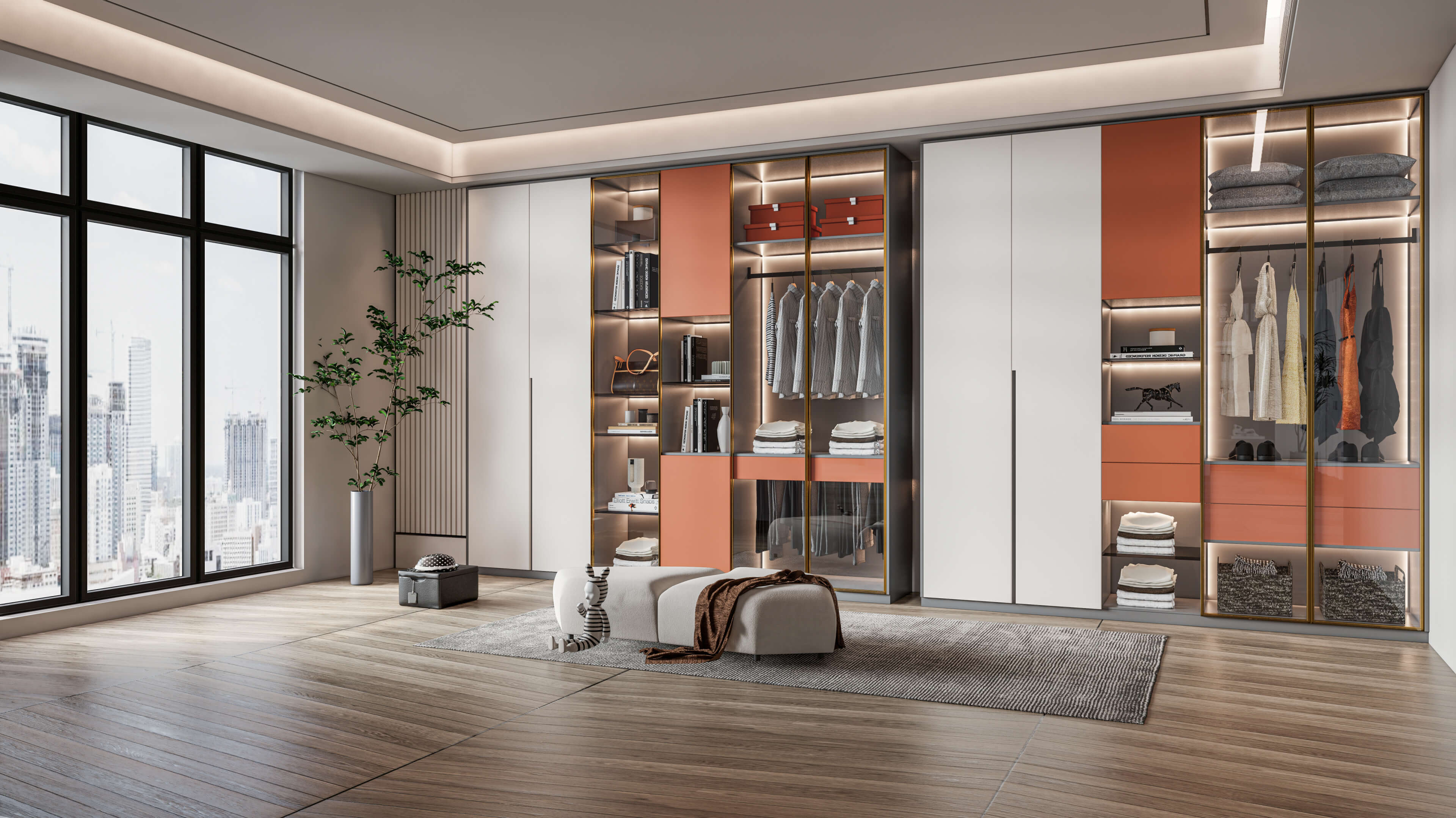 Dressing Room Wardrobe Closet Full Scene - 3D Model by IID Studio
