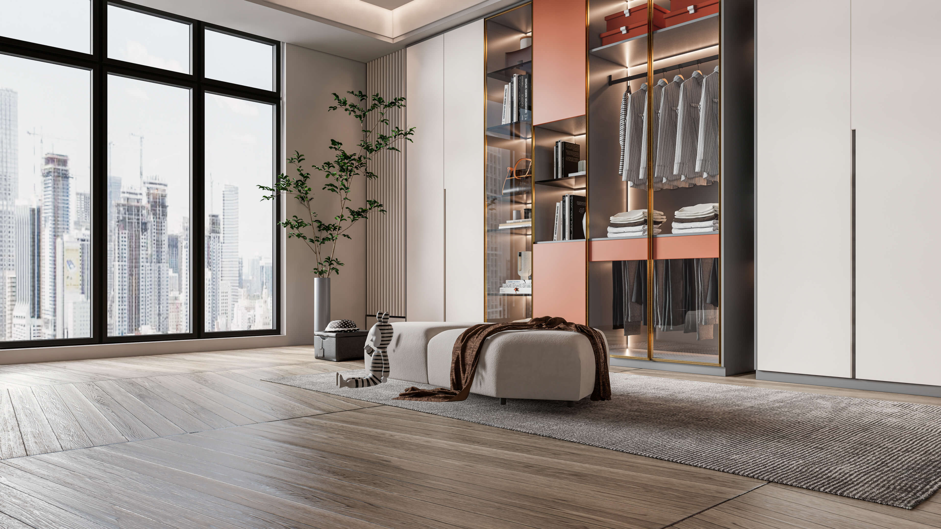Dressing Room Wardrobe Closet Full Scene - 3D Model by IID Studio