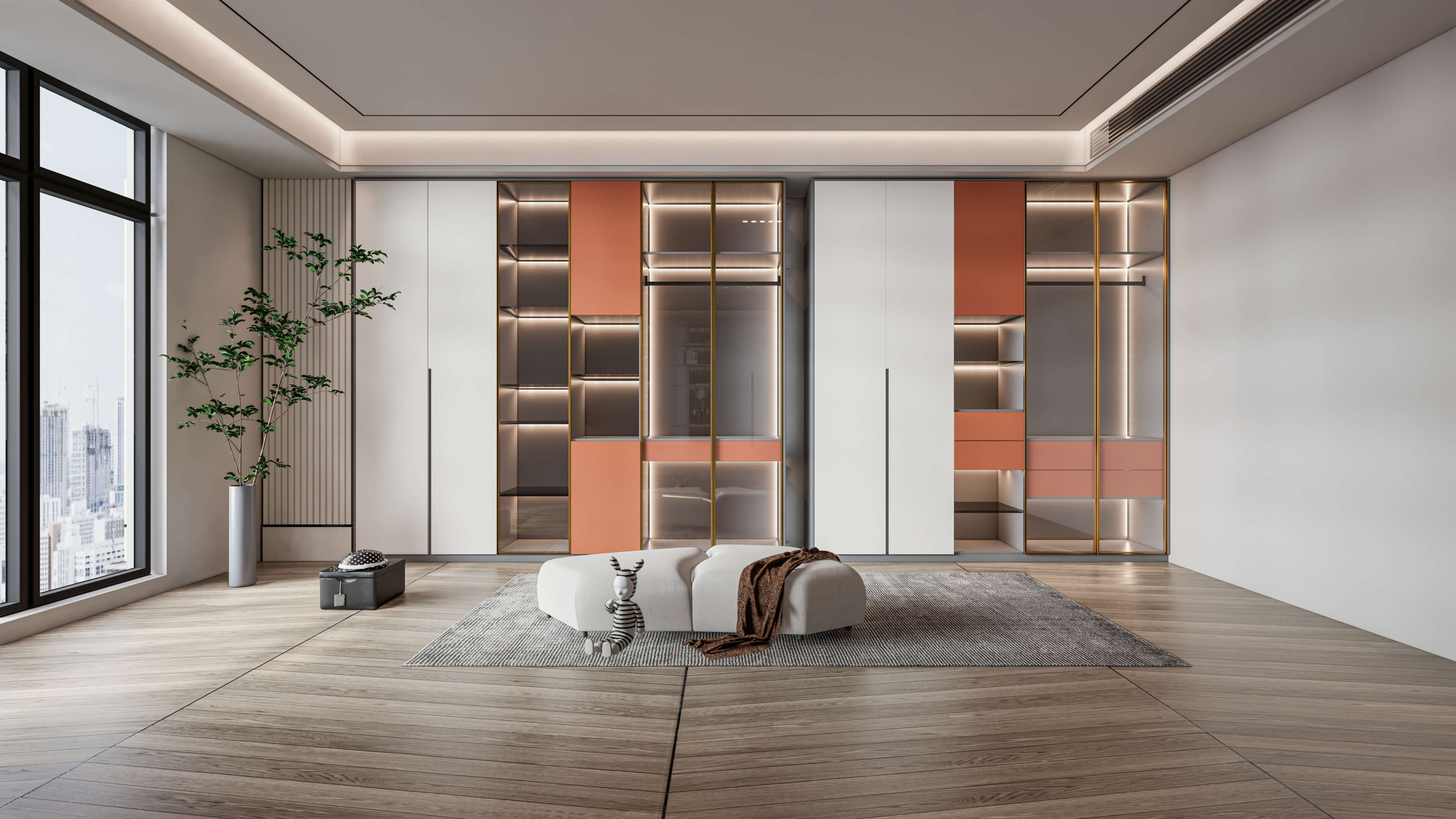 Dressing Room Wardrobe Closet Full Scene - 3D Model by IID Studio