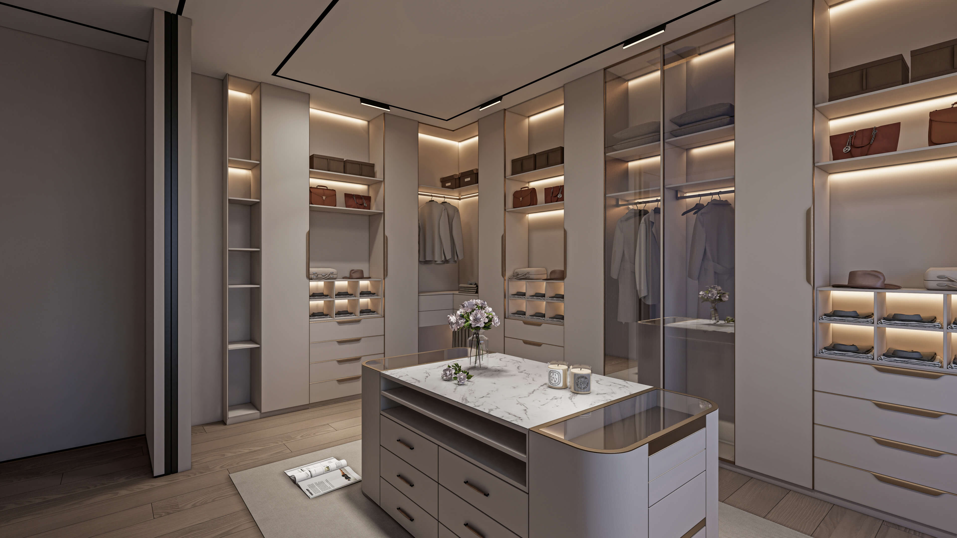 Dressing Room Wardrobe Closet Full Scene - 3D Model by IID Studio