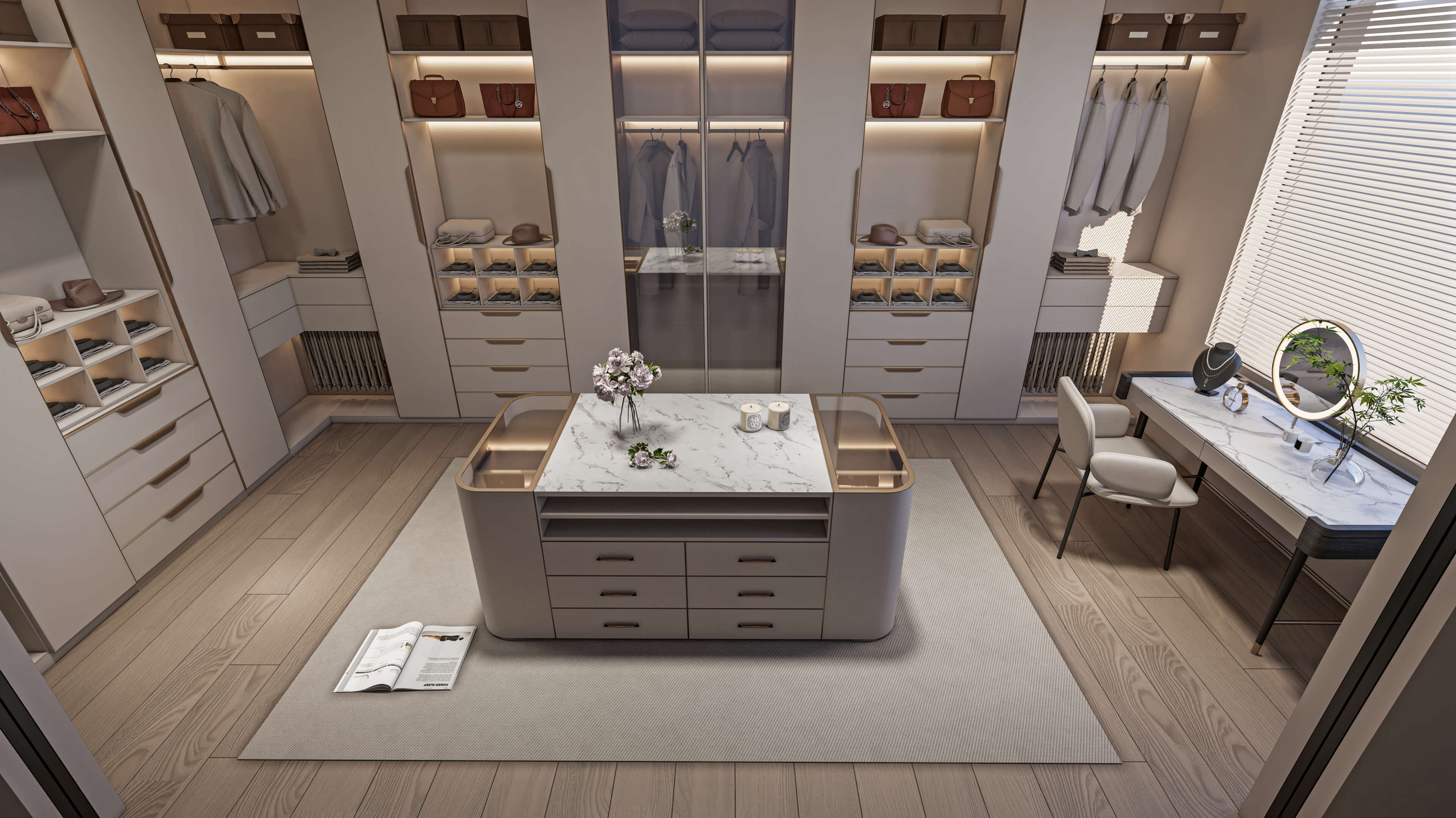 Dressing Room Wardrobe Closet Full Scene - 3D Model by IID Studio