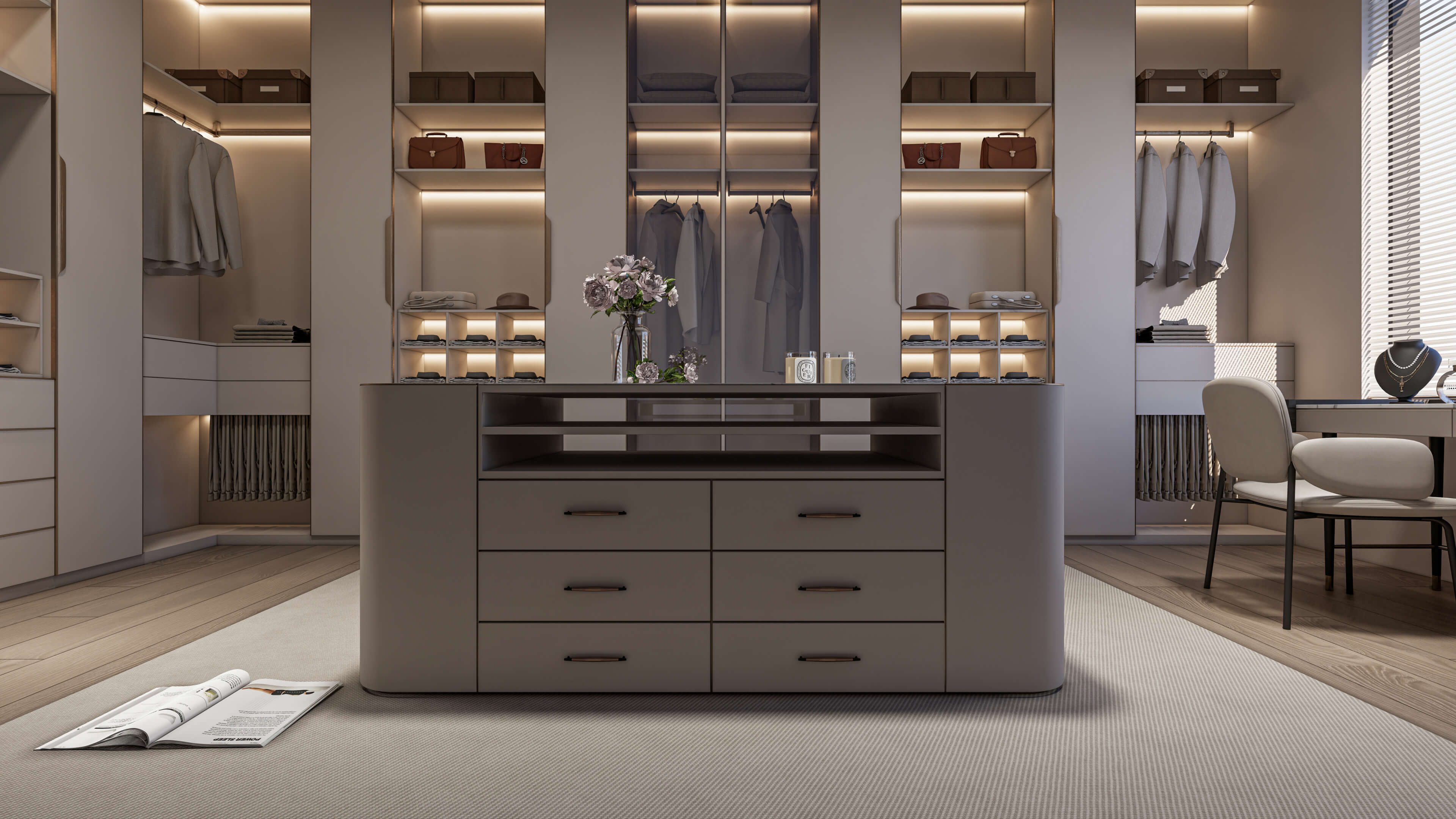 Dressing Room Wardrobe Closet Full Scene - 3D Model by IID Studio