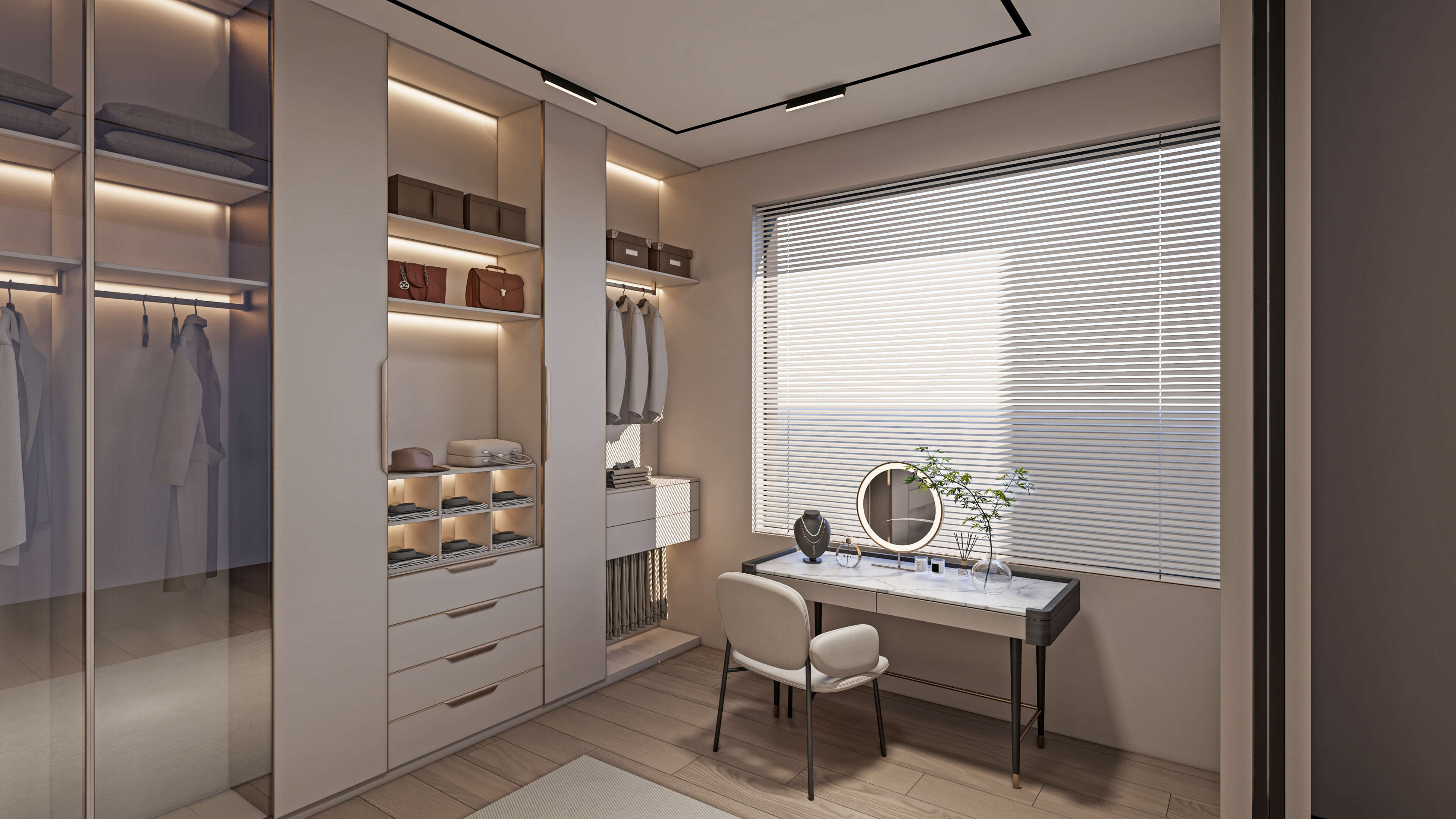 Dressing Room Wardrobe Closet Full Scene - 3D Model by IID Studio