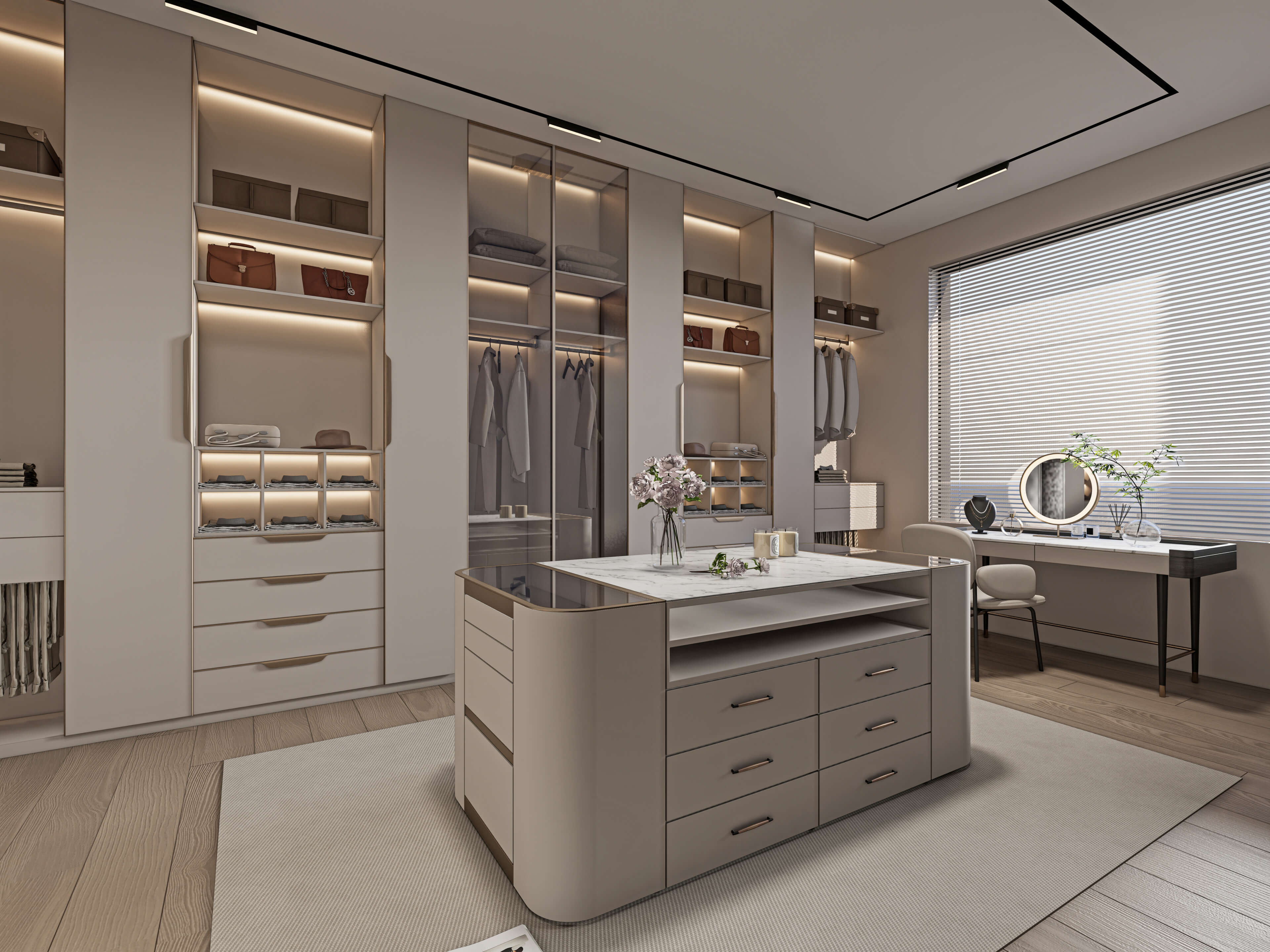 Dressing Room Wardrobe Closet Full Scene - 3D Model by IID Studio