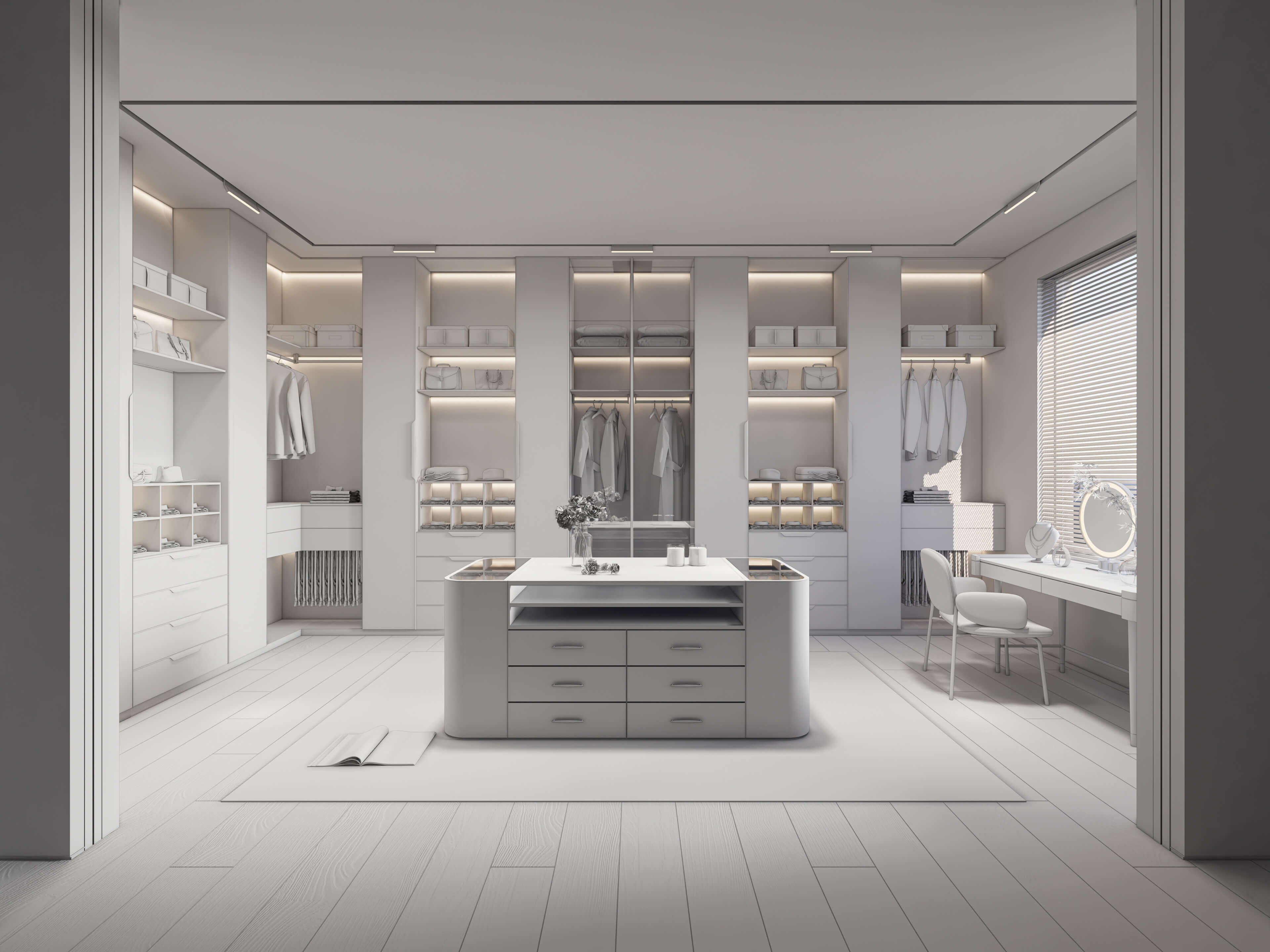 Dressing Room Wardrobe Closet Full Scene - 3D Model by IID Studio