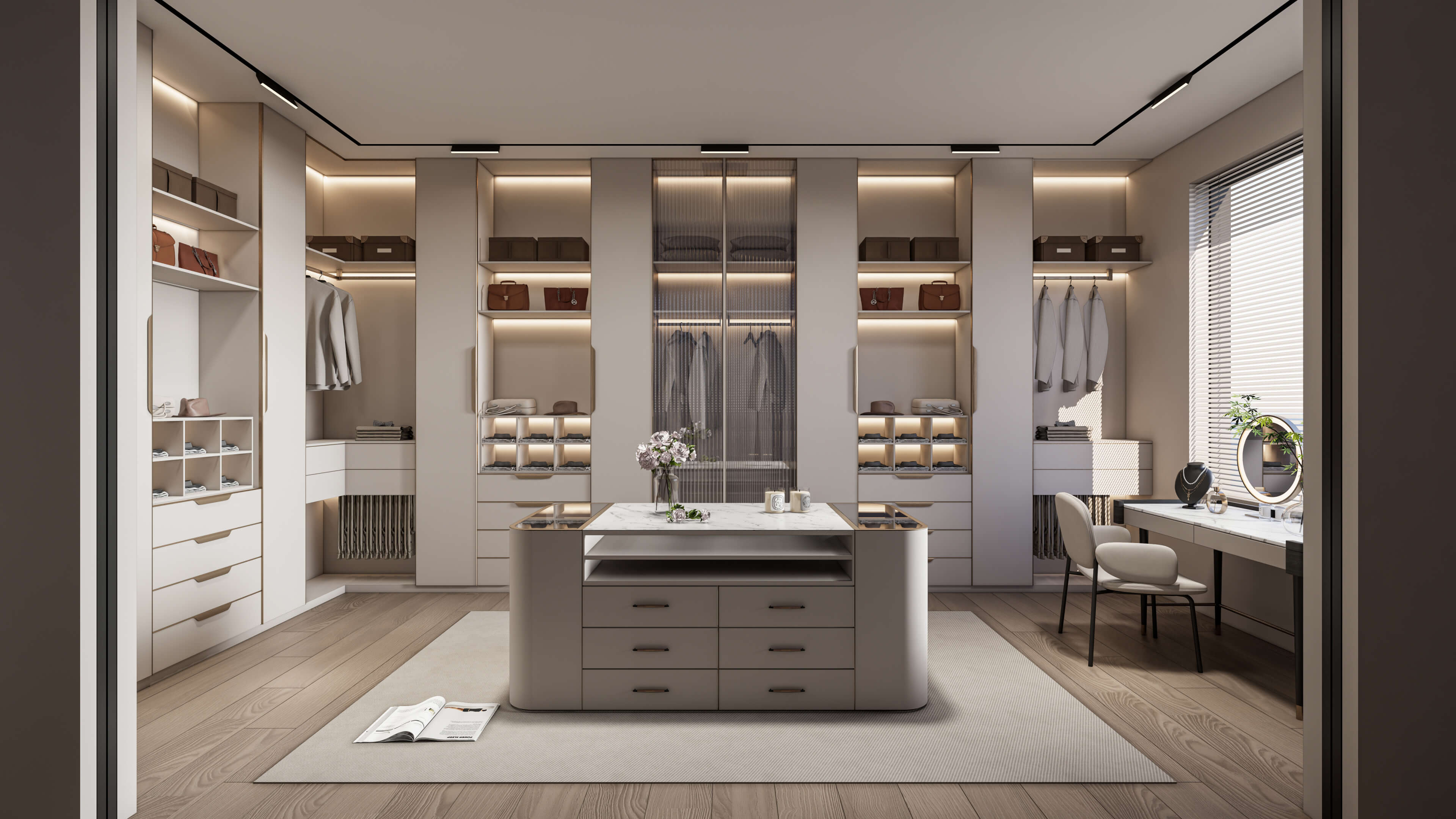 Dressing Room Wardrobe Closet Full Scene - 3D Model by IID Studio