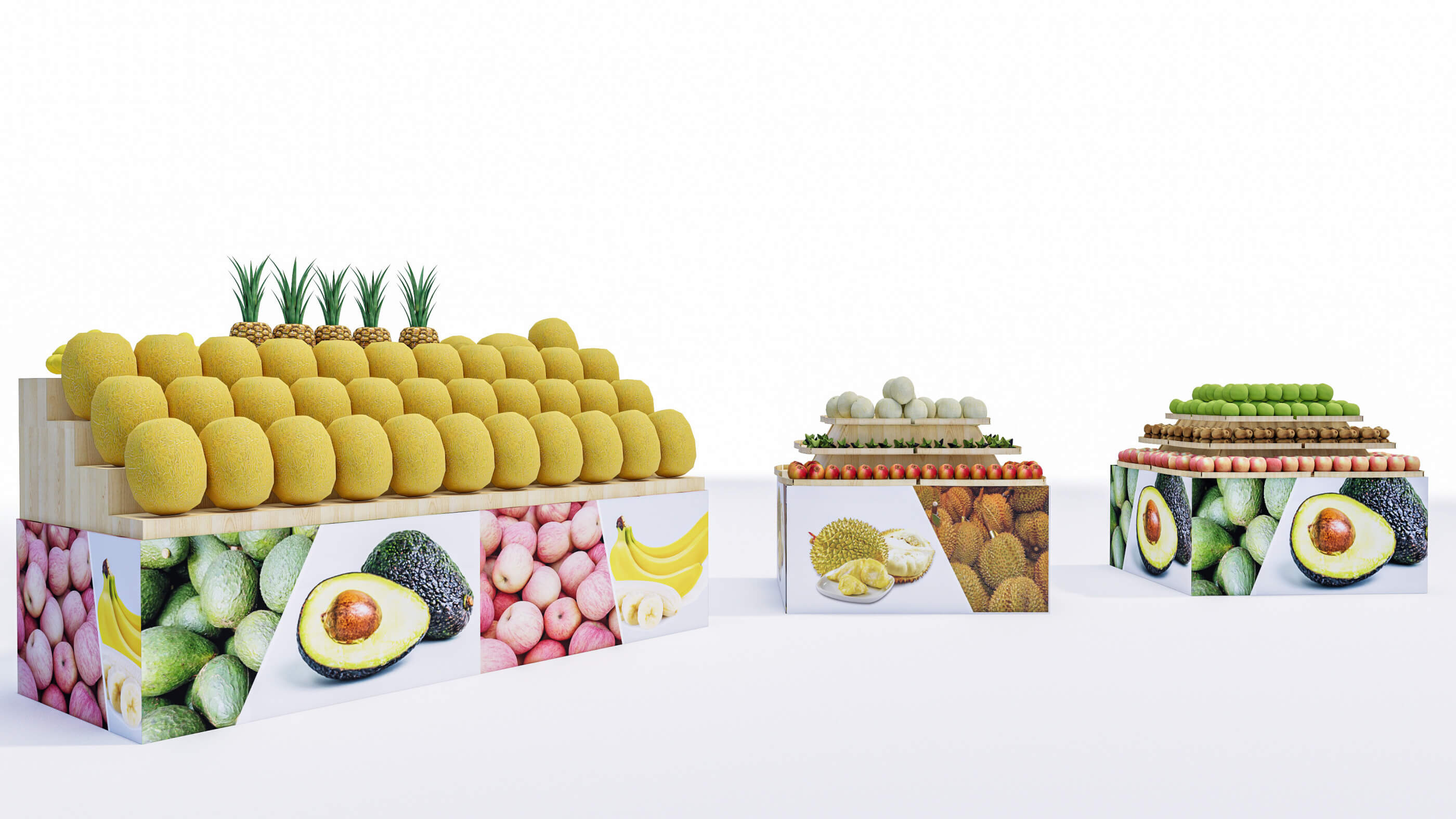 Fruits and Vegetables Supermarket Grocery Store - 3D Model by IID Studio