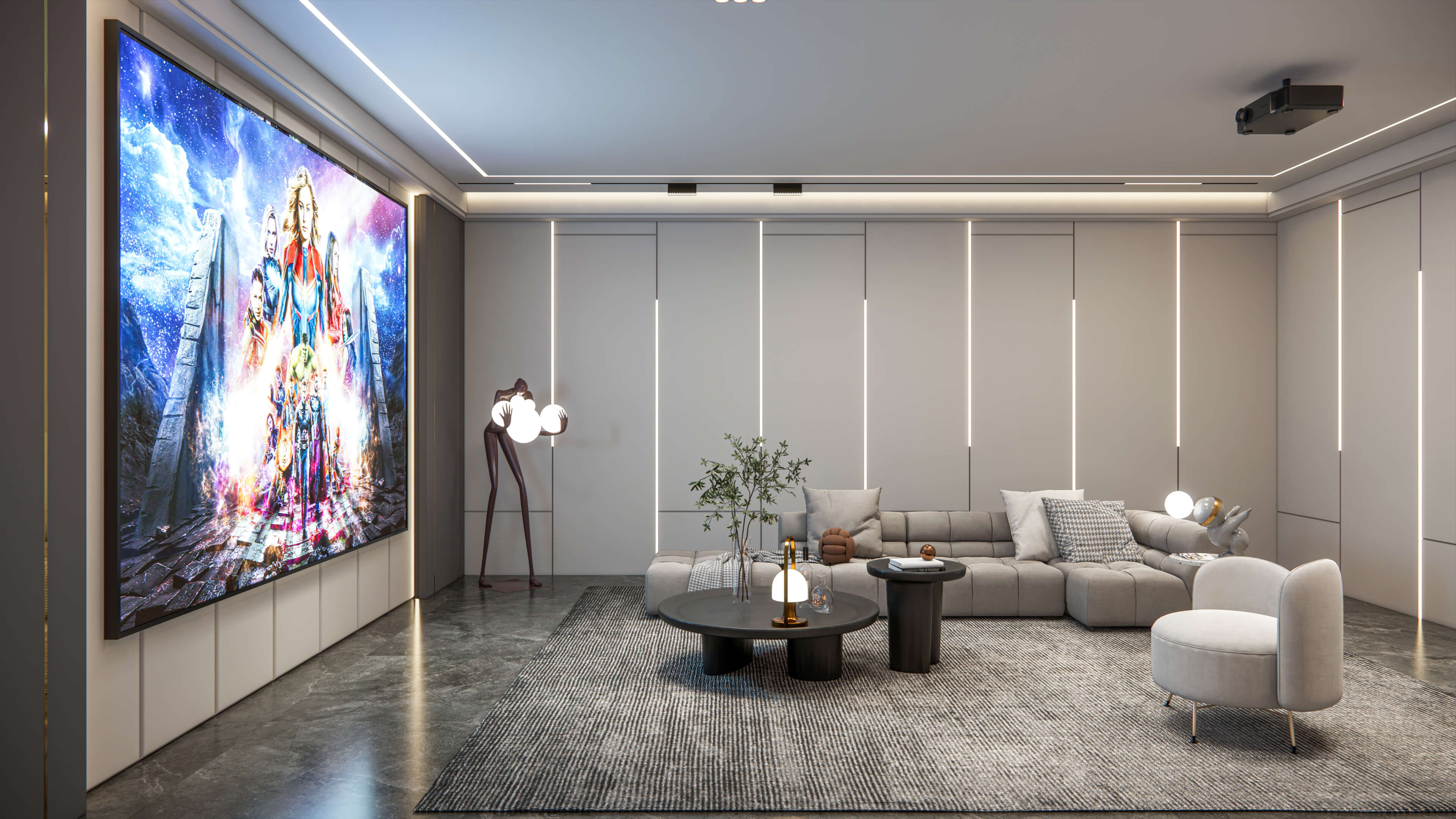 Home Entertainment Audio Video Visual Room Home Cinema - 3D Model by ...
