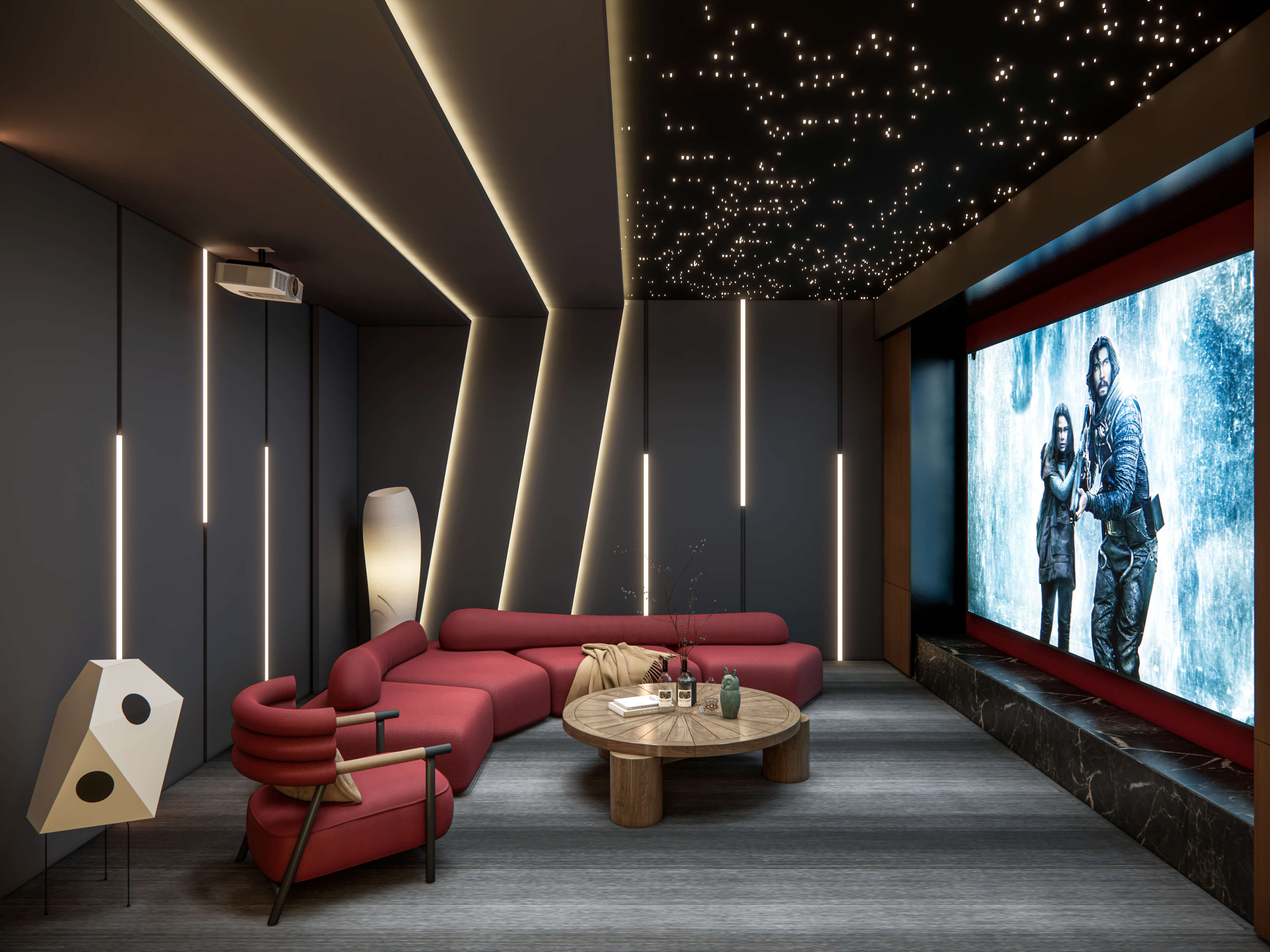 Home Entertainment Audio Video Visual Room Home Cinema - 3D Model by ...