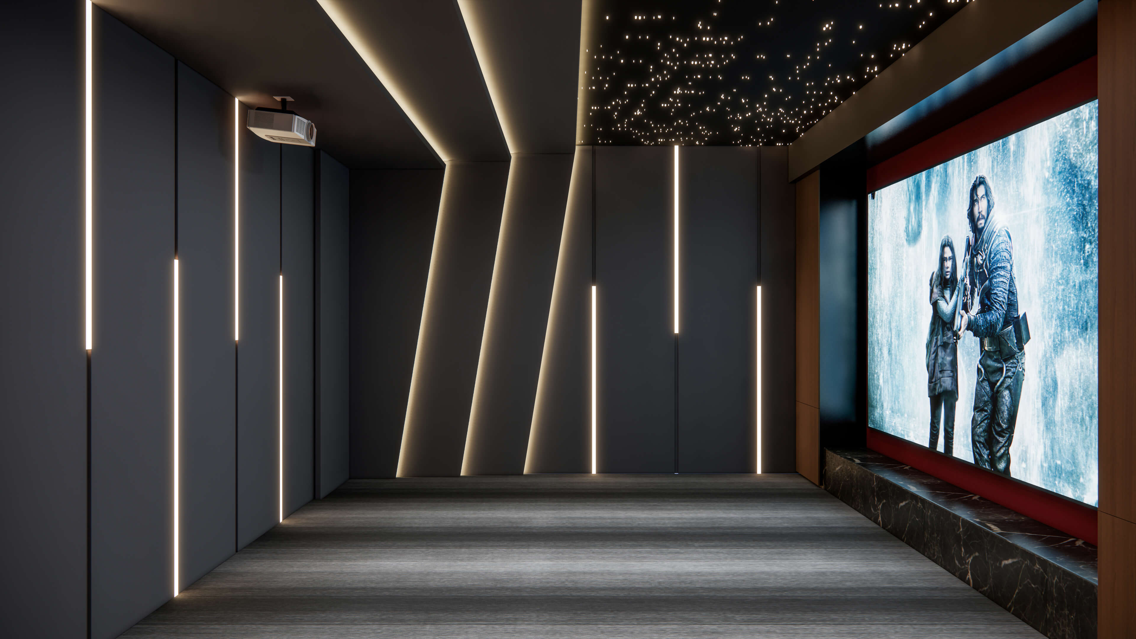 Home Entertainment Audio Video Visual Room Home Cinema - 3D Model by ...