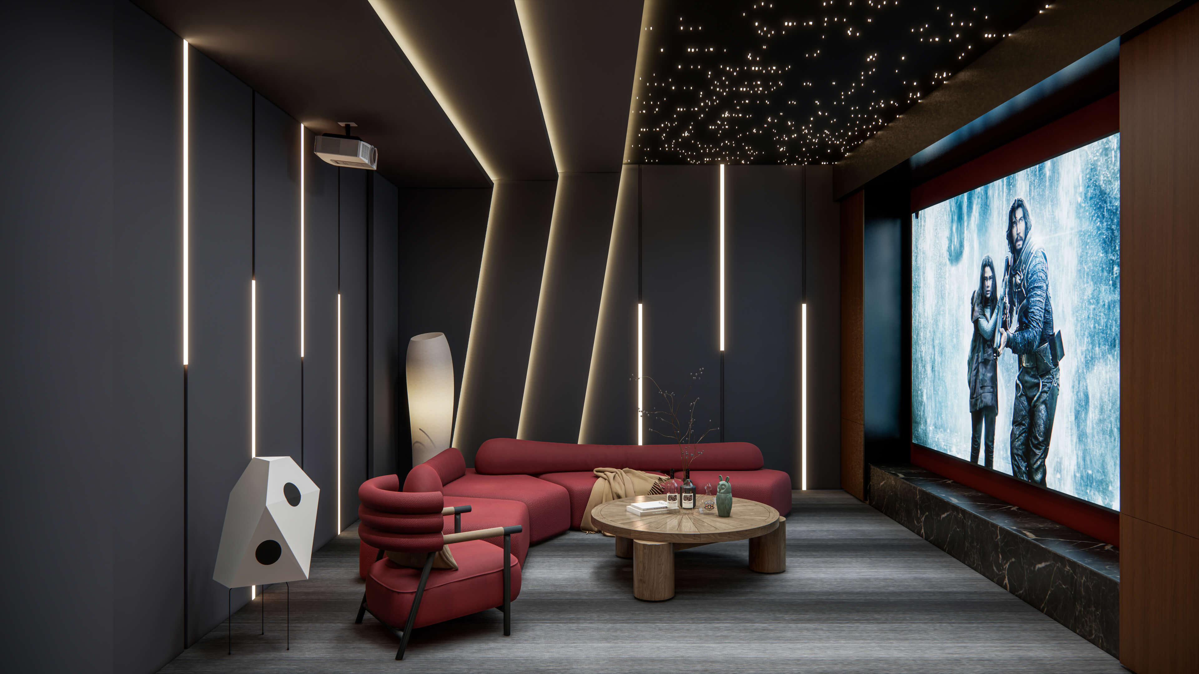 Home Entertainment Audio Video Visual Room Home Cinema - 3D Model by ...