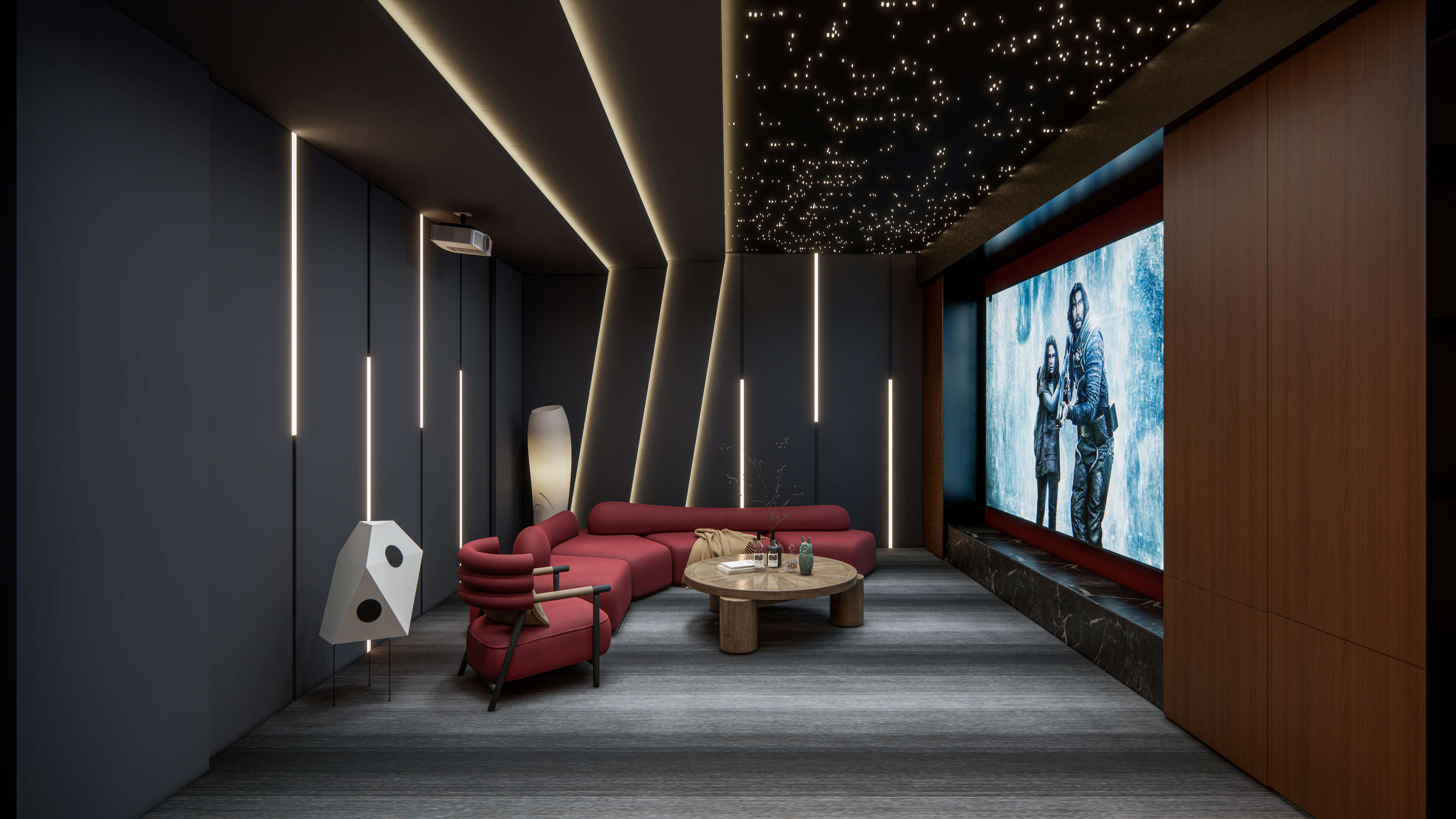 Home Entertainment Audio Video Visual Room Home Cinema - 3D Model by ...