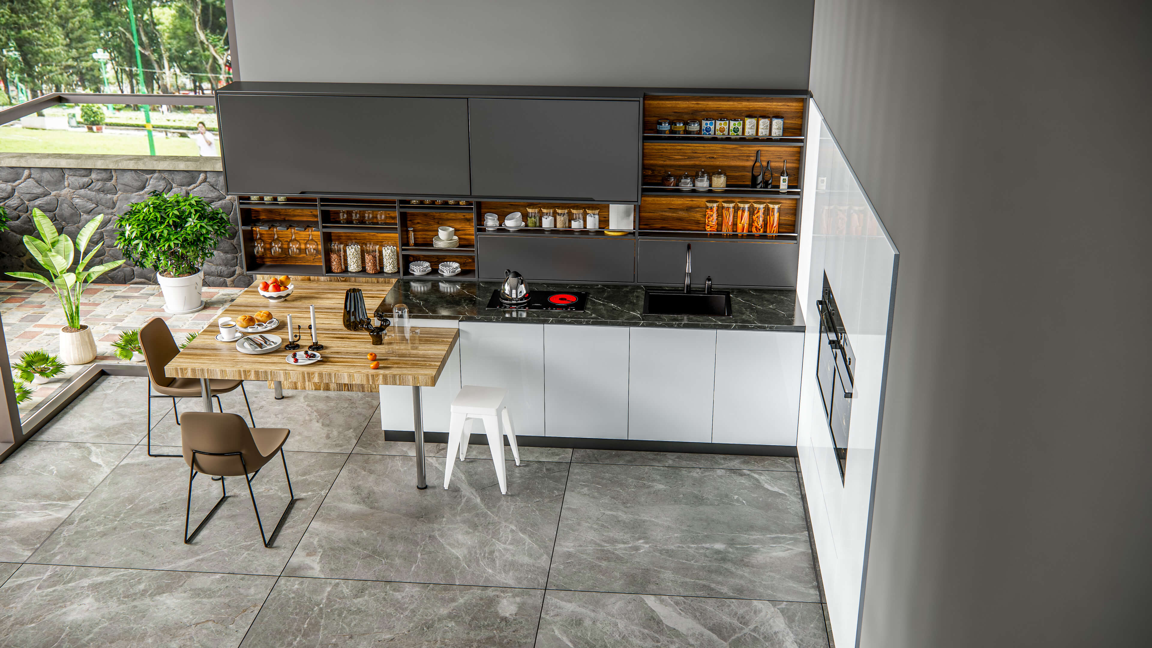 Kitchen Advanced Modeling Scene 3 - 3D Model by IID Studio