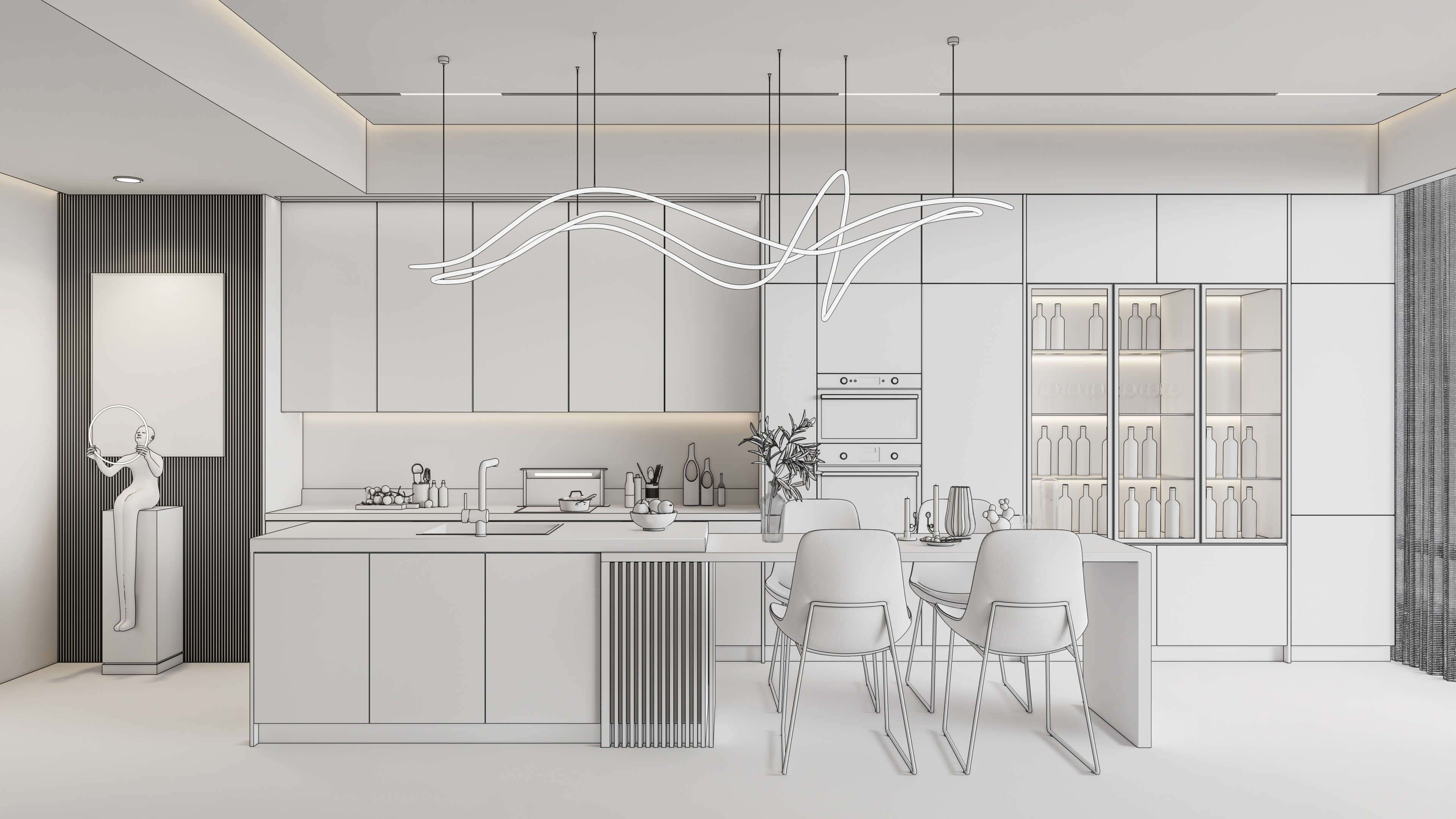 Kitchen Parametric Fully Resizable 11 - 3D Model by IID Studio