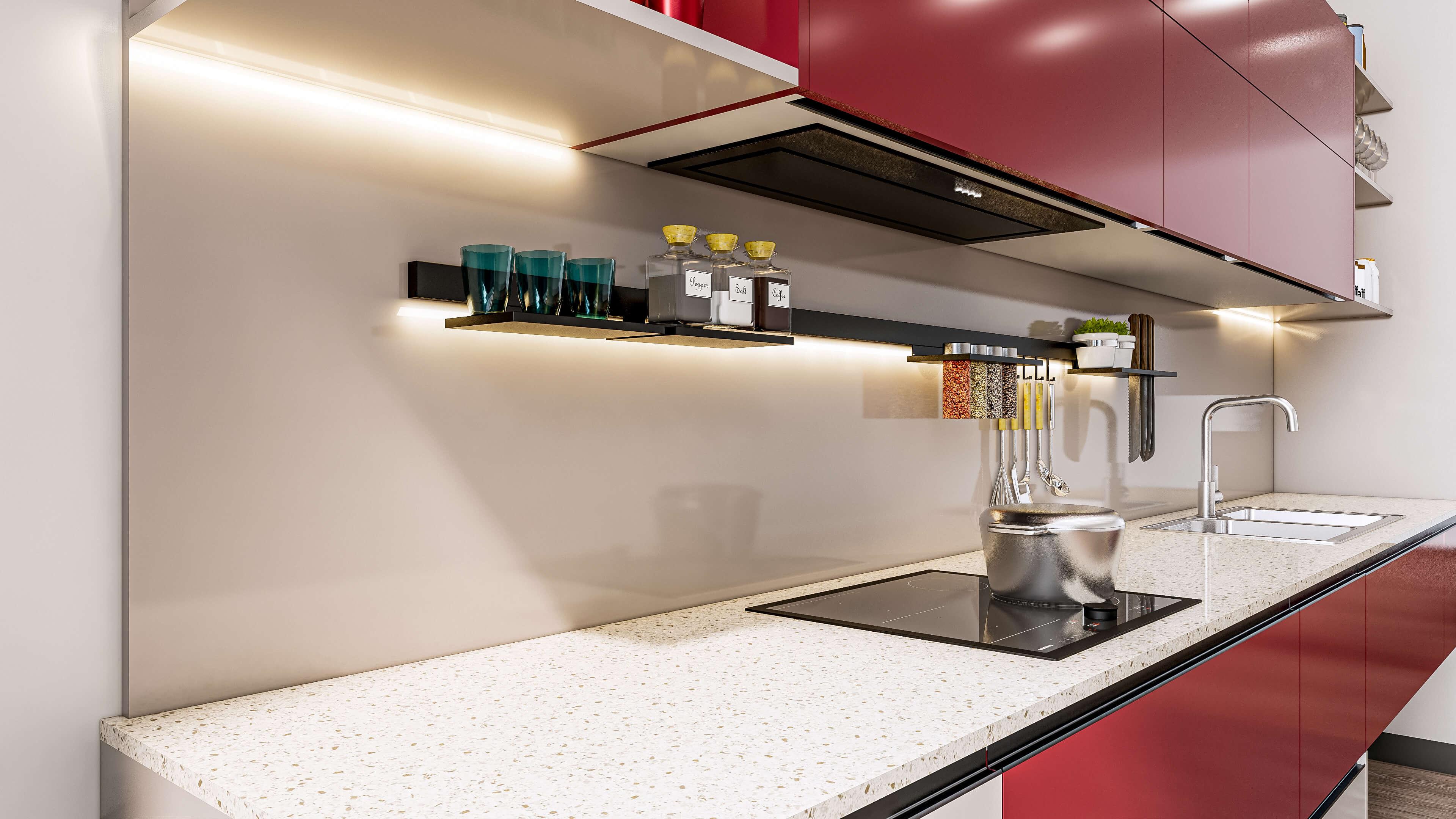 Kitchen Parametric Fully Resizable 041 - 3D Model by IID Studio