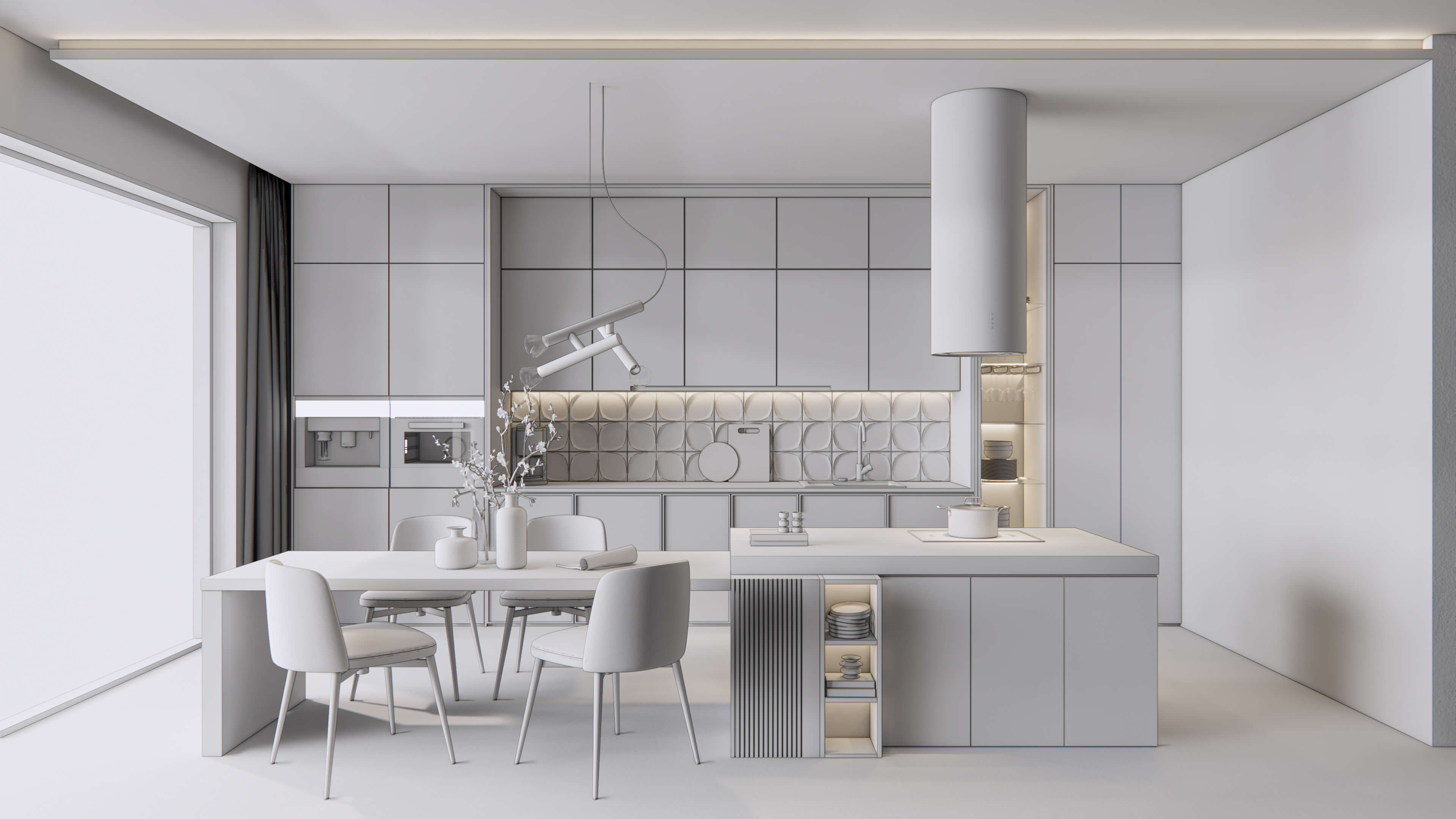 Kitchen Full Scene 023 - 3D Model by IID Studio