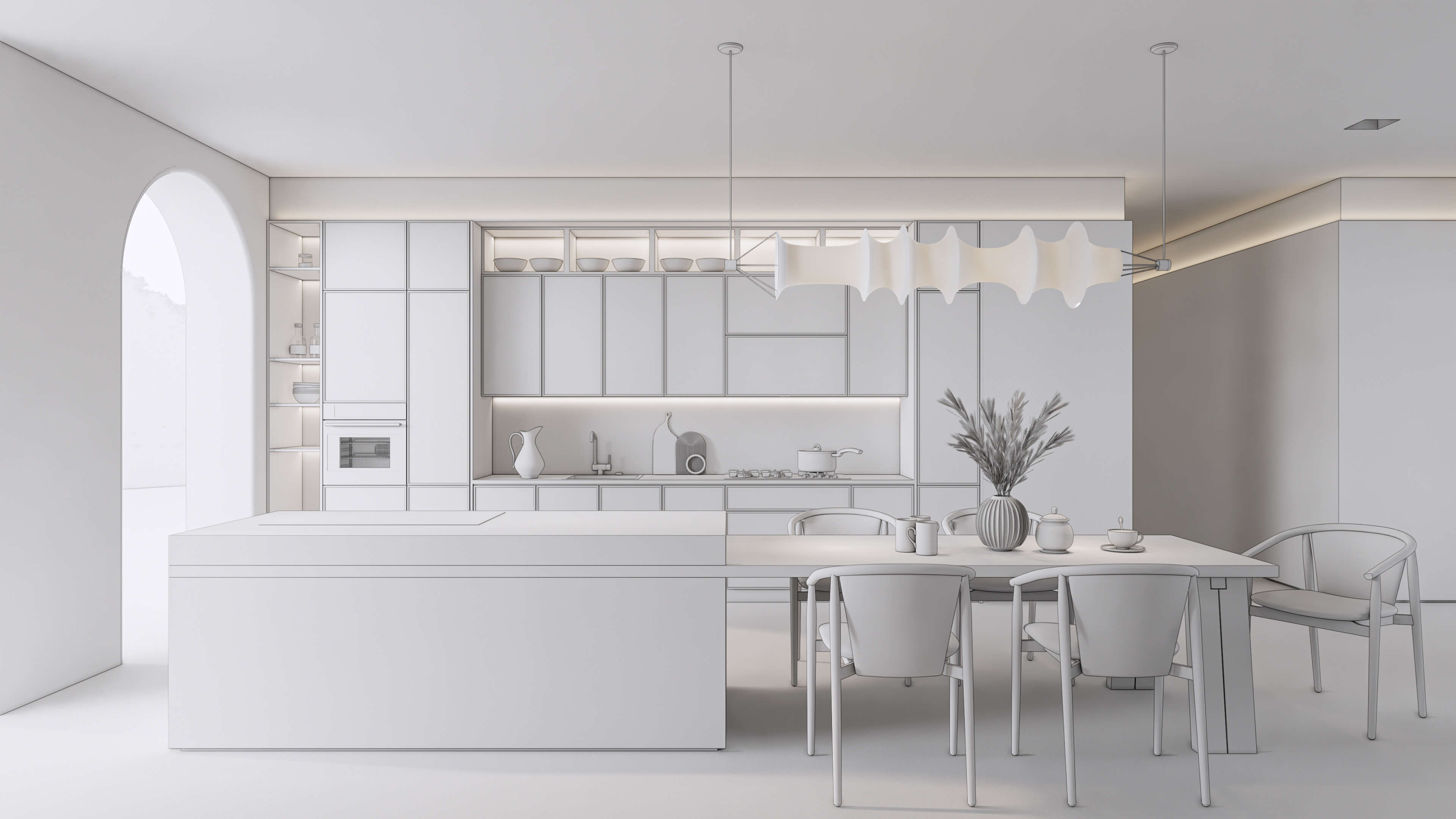 Kitchen Full Scene - 3D Model by IID Studio