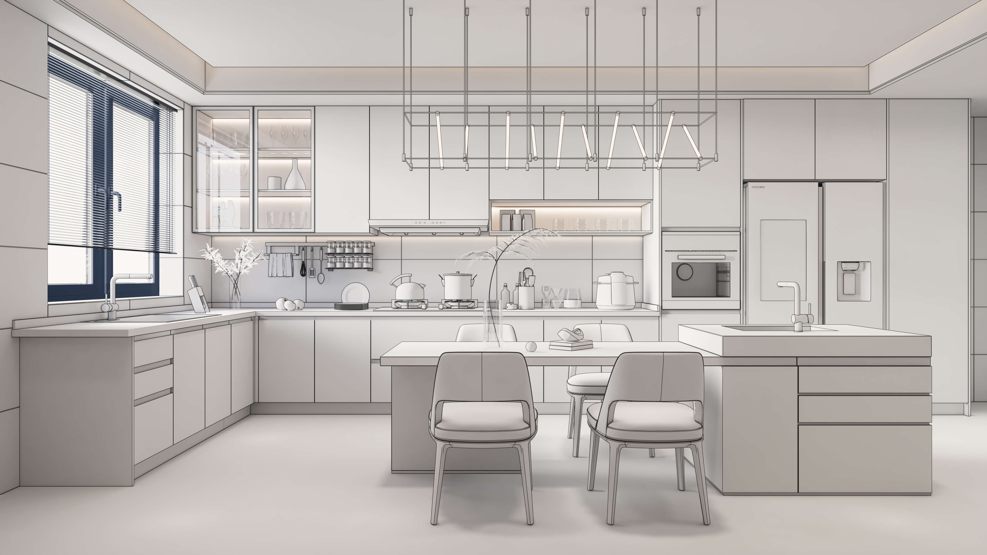 Kitchen Fully Parametric Fully Resizable Full Scene - 3D Model by IID ...