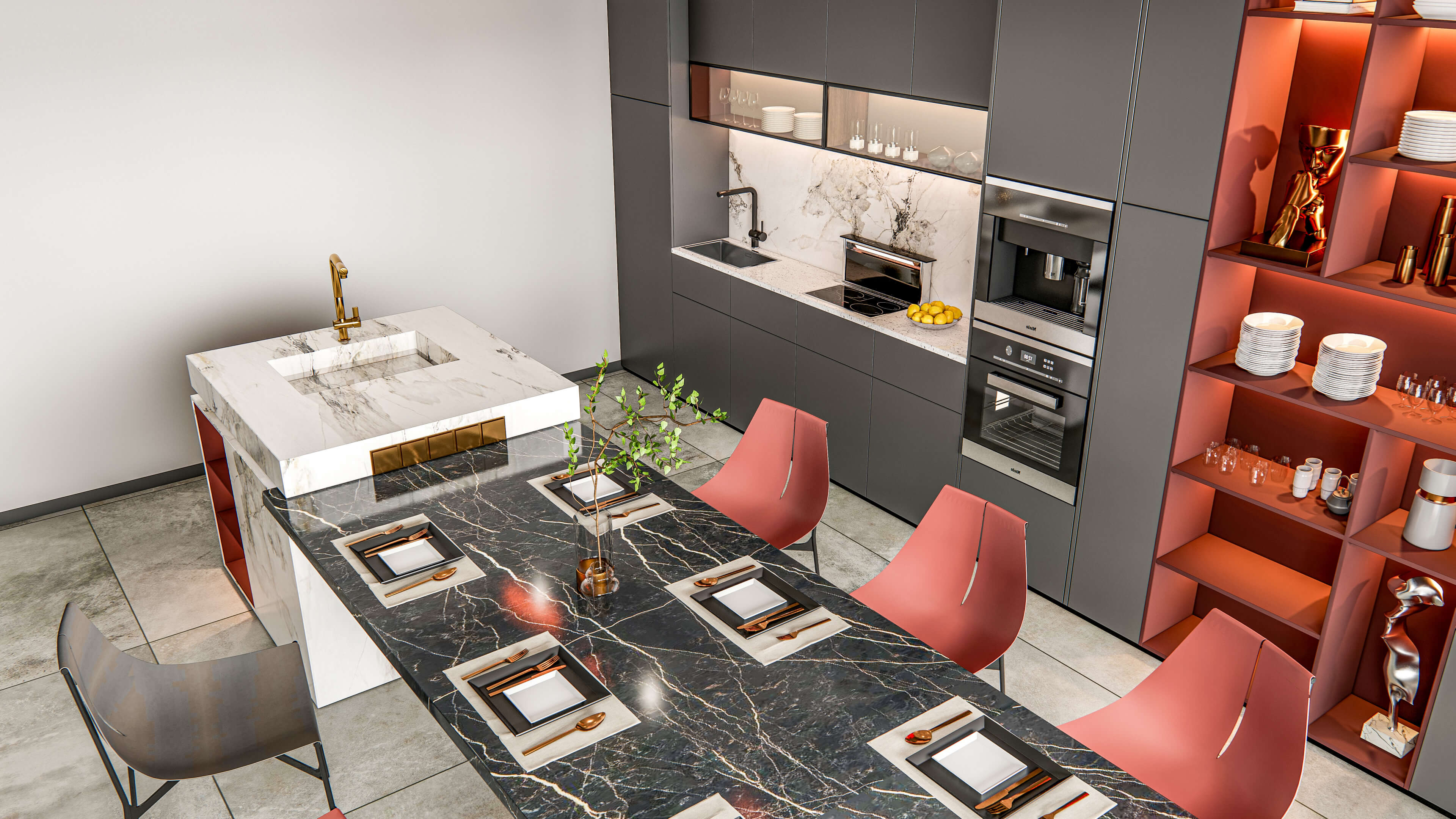 Kitchen Full Scene 035 - 3D Model by IID Studio